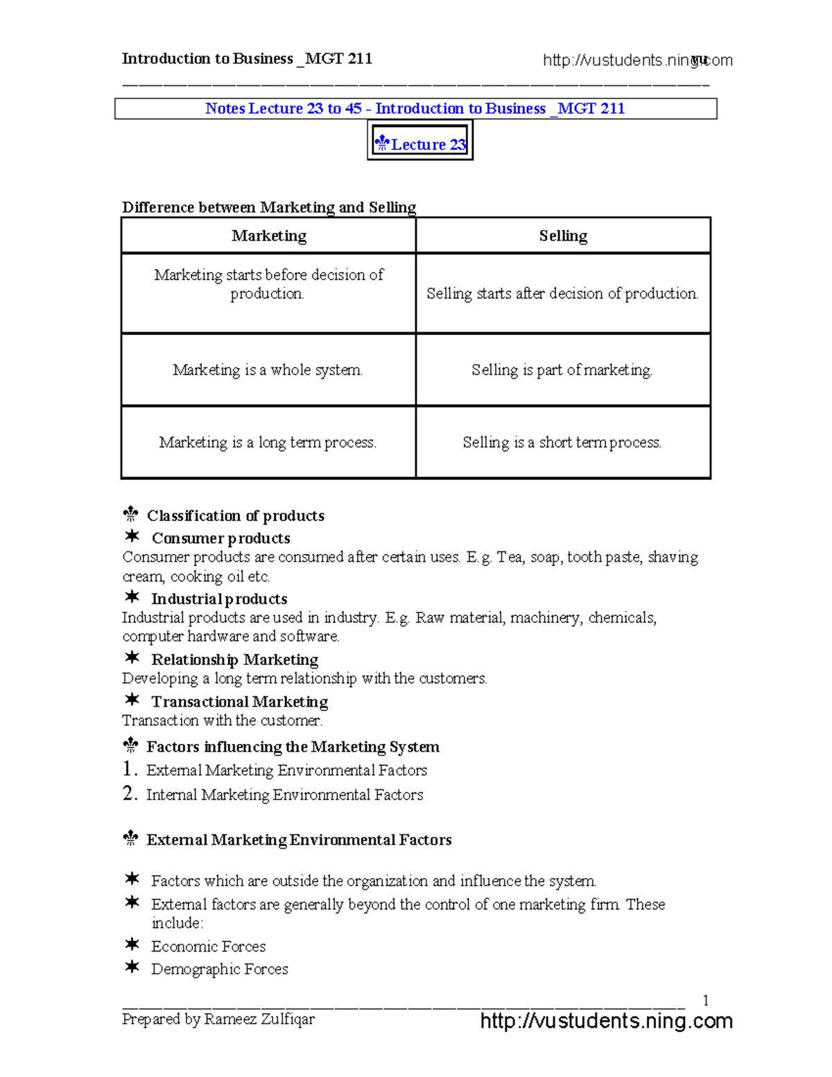 MGT 211 Final Exam Notes: Marketing Concepts & Strategies - Studocu