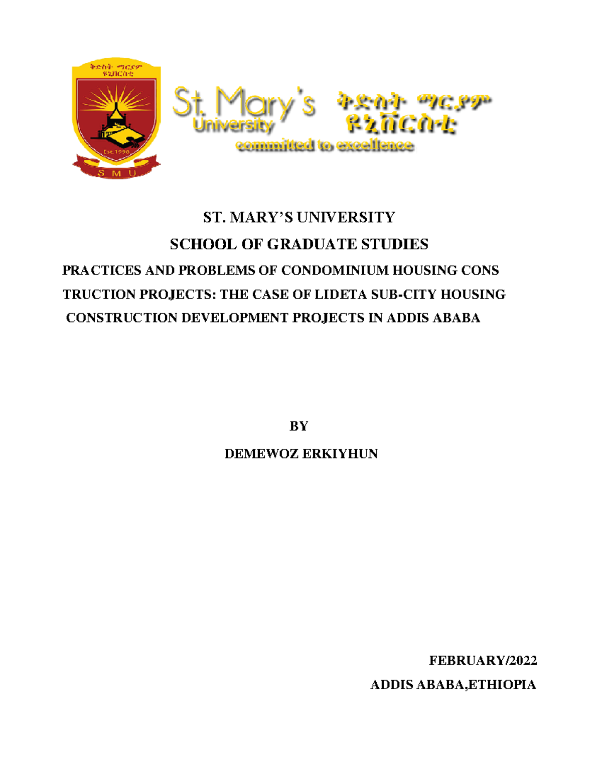 Assessing Practices & Problems in Condo Housing Projects - SMU Thesis ...