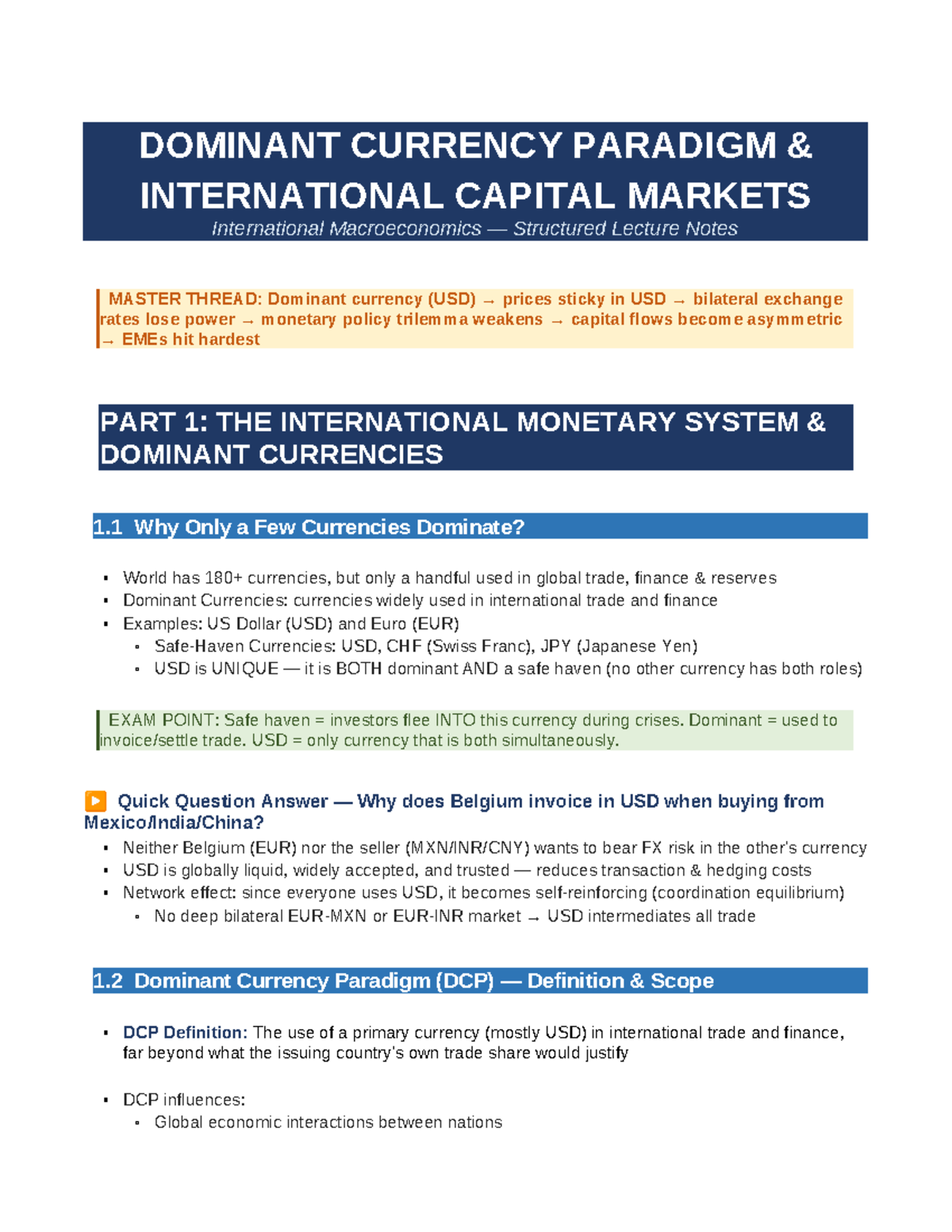 DCP Notes: Dominant Currency Paradigm in International Capital Markets ...