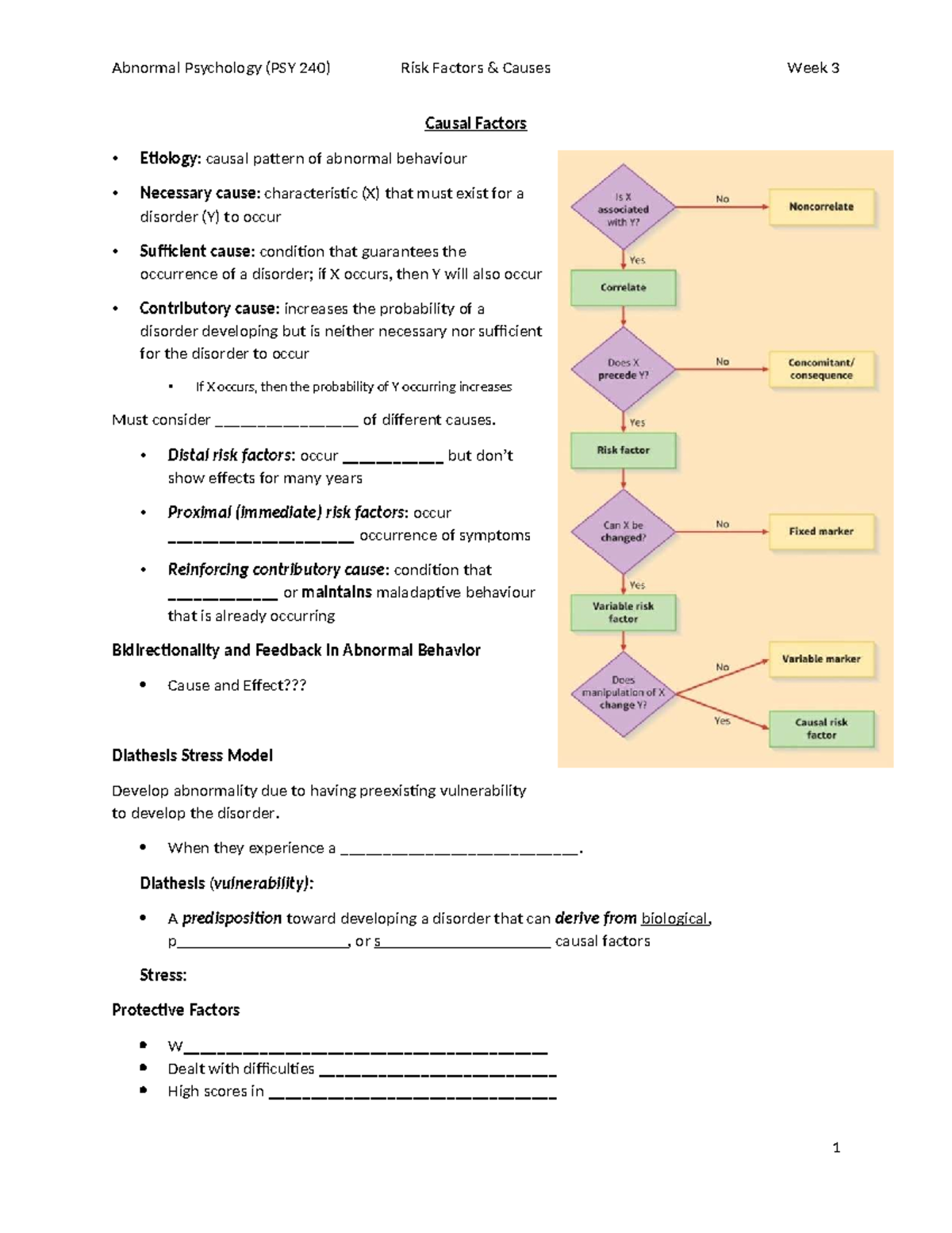 Handout. Risk Factors. 3 Perspectives of Causation Week 3 - Causal ...