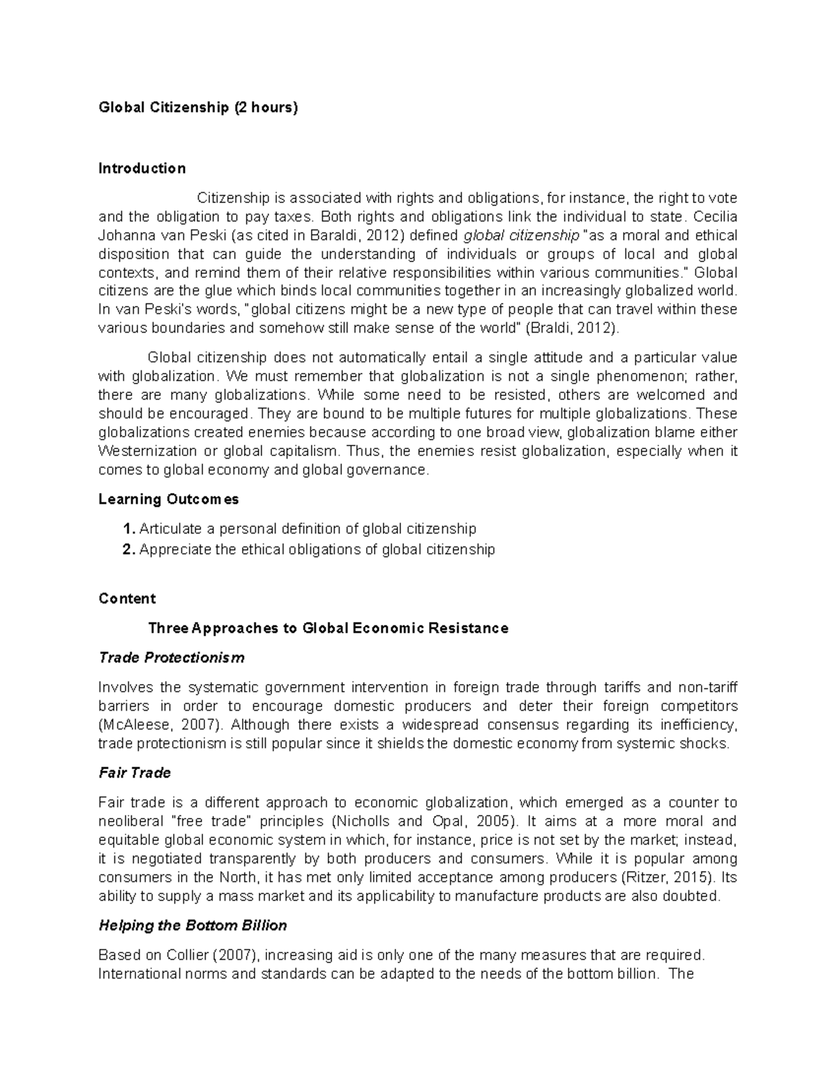 Global Citizenship: Understanding Rights, Obligations, and ...