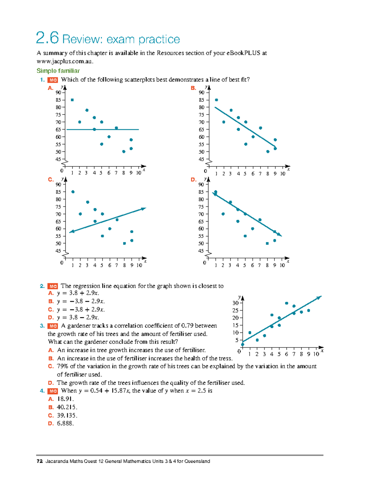 Chapter 2.6 Review: Exam Practice for Jacaranda Maths Quest 12 - Studocu