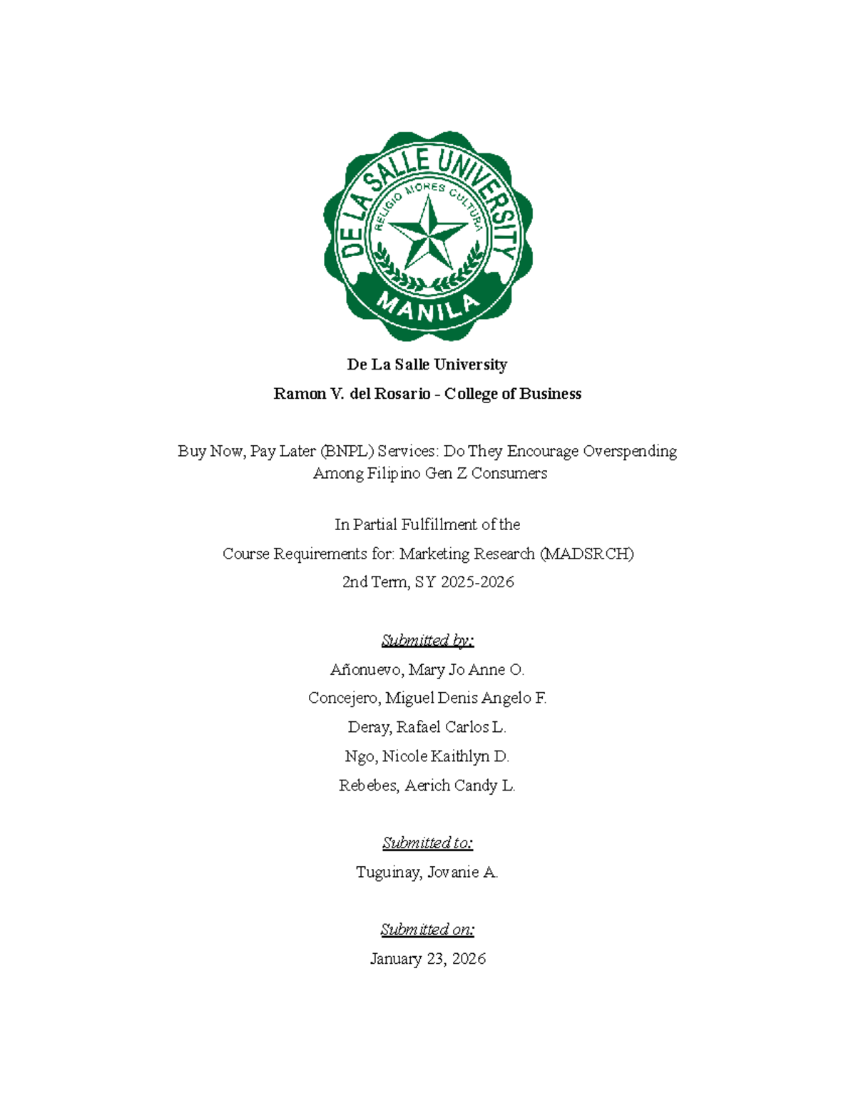 BNPL Services and Overspending: Insights on Filipino Gen Z Consumers ...