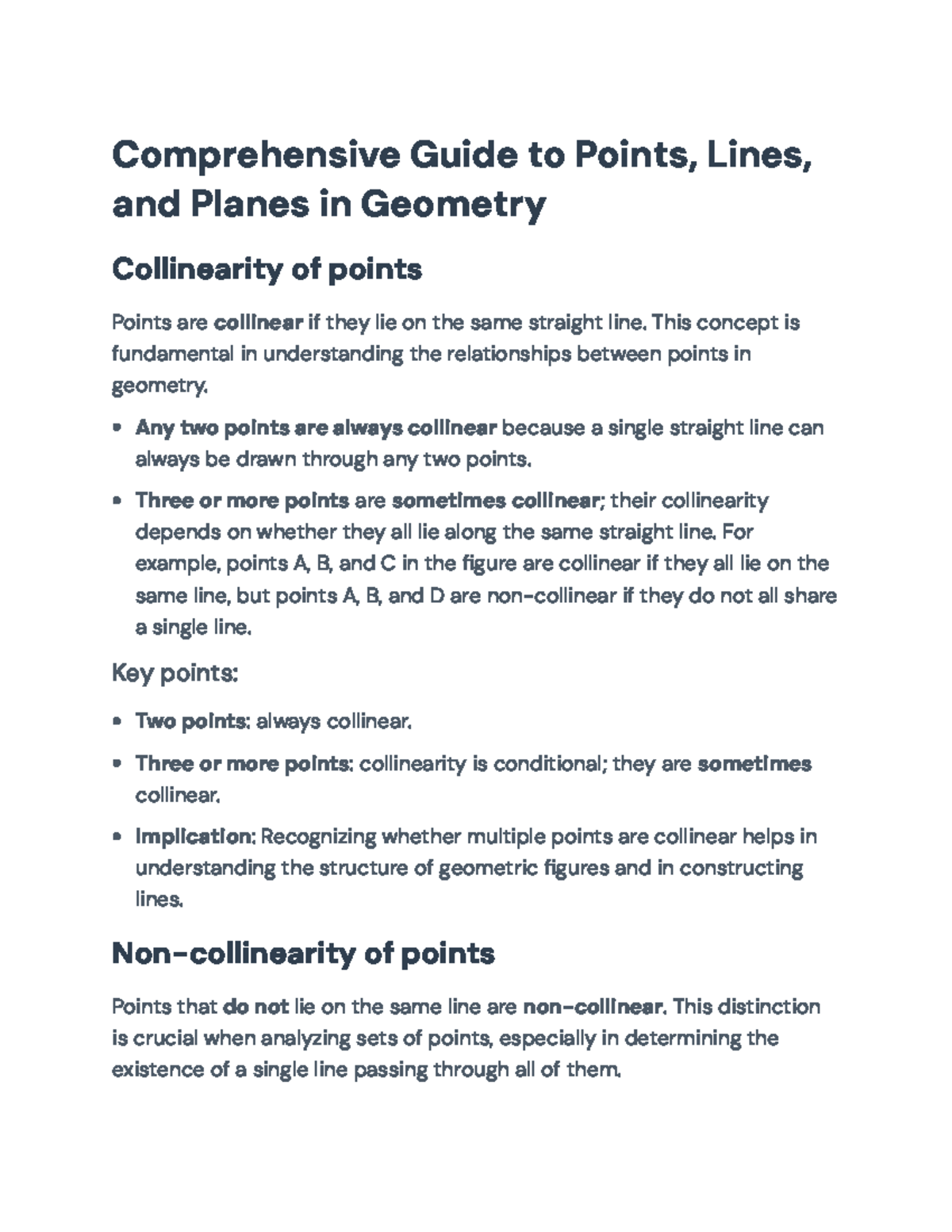 Comprehensive Guide to Collinearity and Coplanarity in Geometry - Studocu