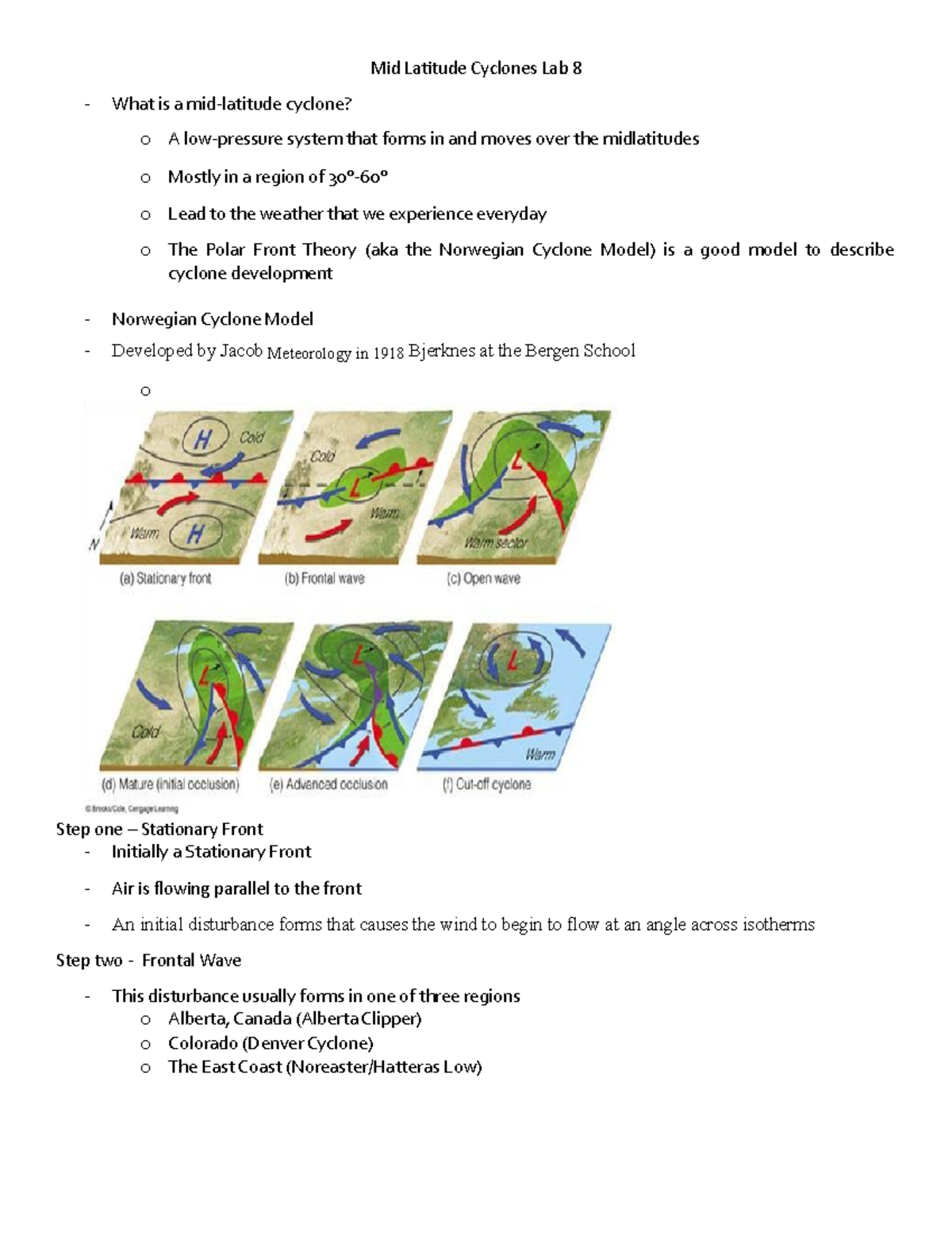 Mid Latitude Cyclones Lab 8: Understanding Cyclone Development and ...