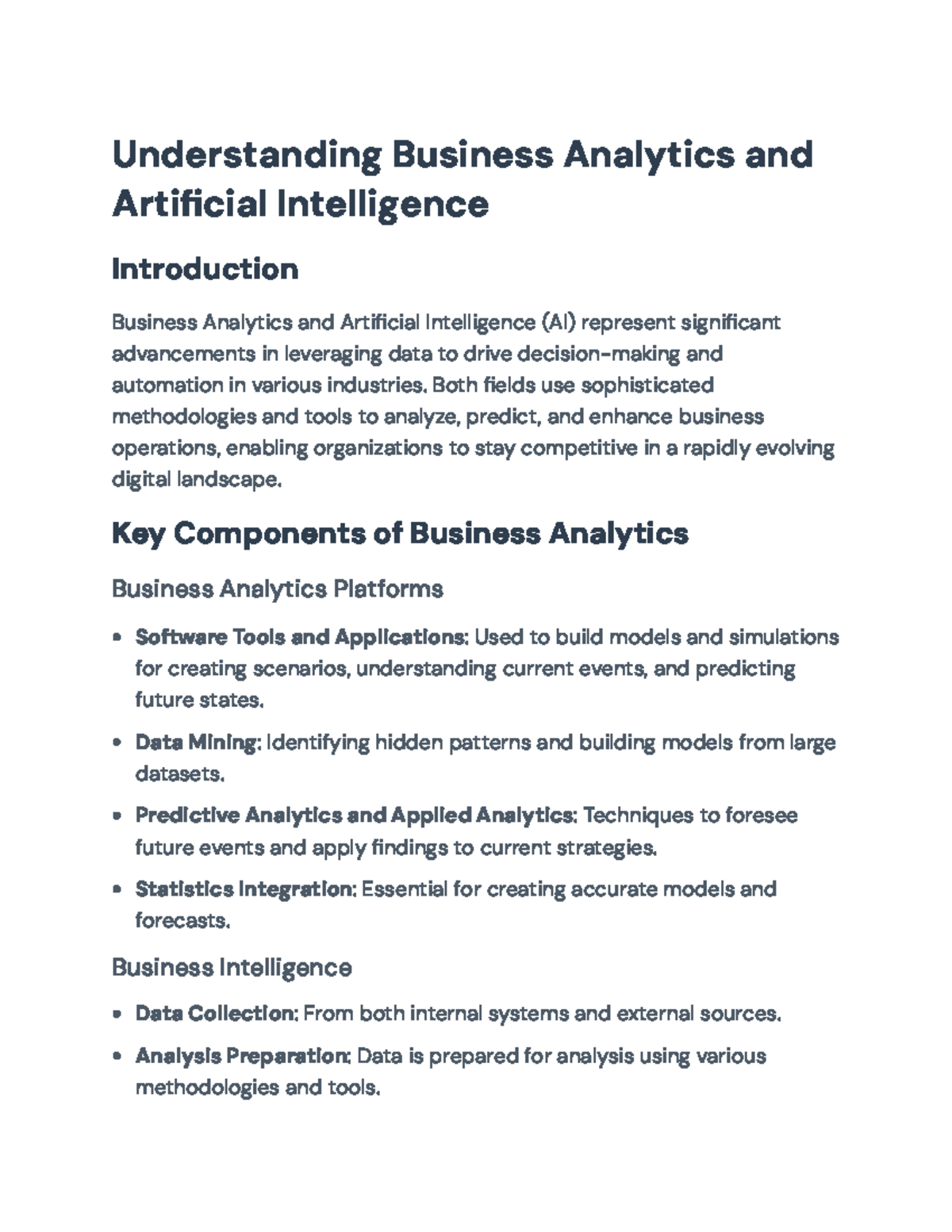 Business Analytics and AI Overview: Tools, Techniques, and Applications ...