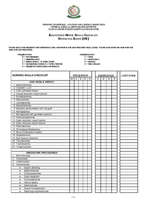 Critical Care Nurse Checklist - Critical Care Nurse Skills Checklist ...