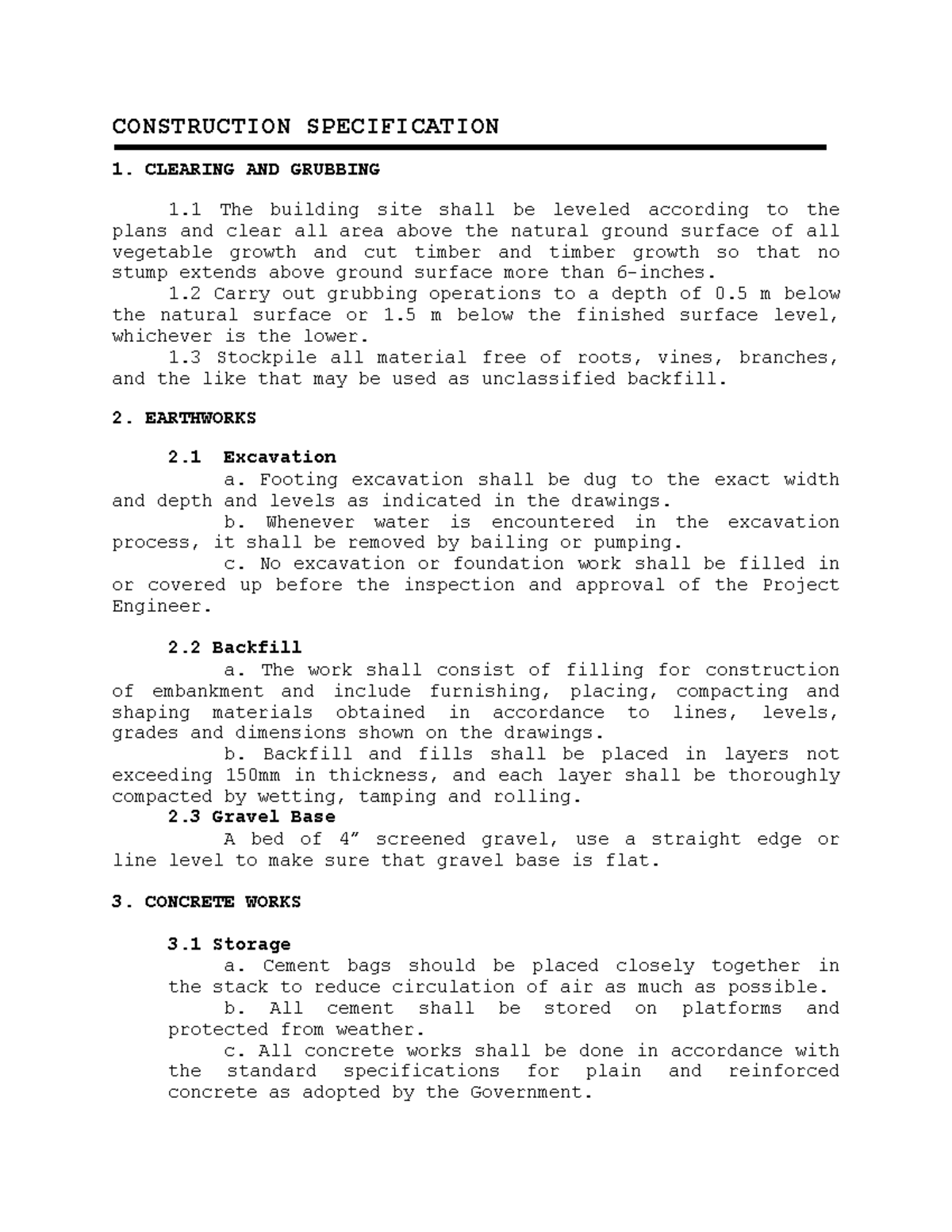 Construction Specifications for ERTRET Project: Detailed Guidelines ...