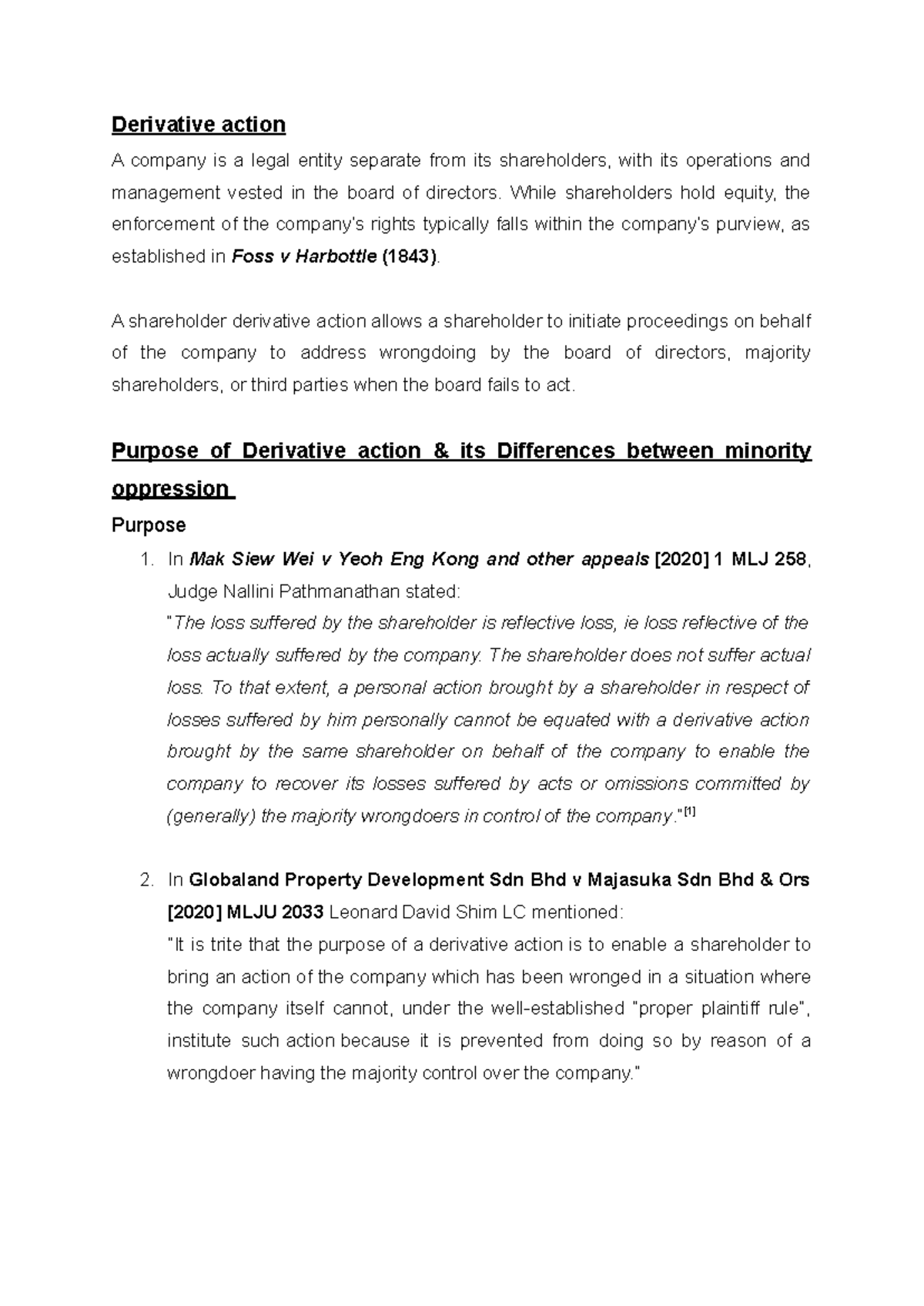 Derivative Action: Understanding Shareholder Rights and Legal Framework ...