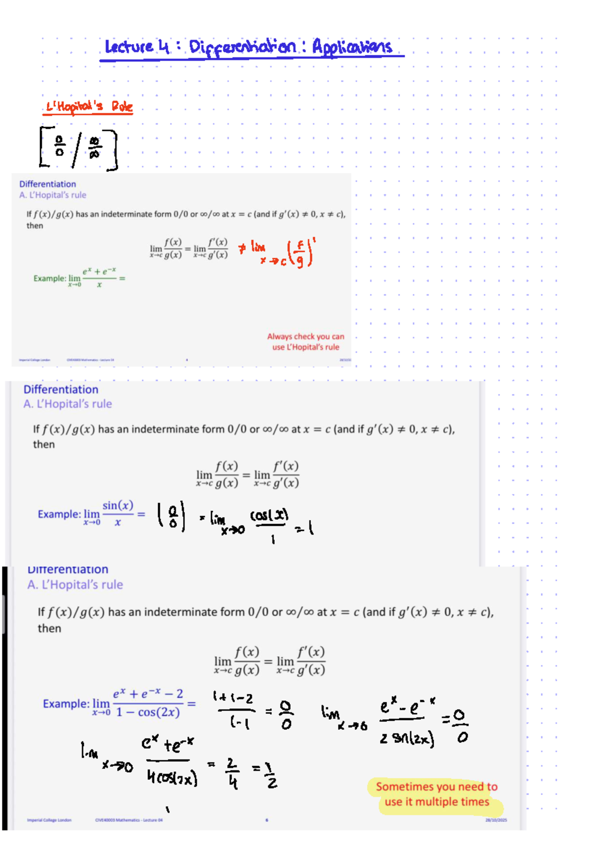 Lecture 04: Differentiation Applications and Examples - Imperial ...