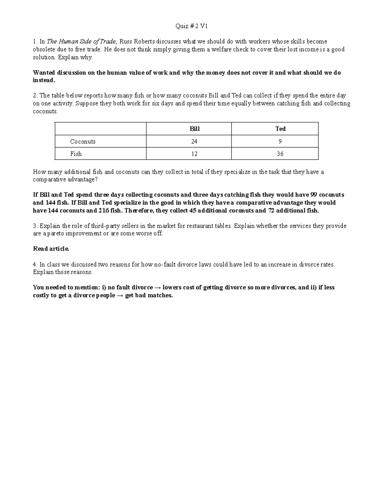 Quiz #2: Comparative Advantage & Market Roles (Econ 101) - Studocu