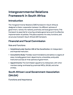 [Solved] municipal structures according to act 117 of 1998 roles and ...