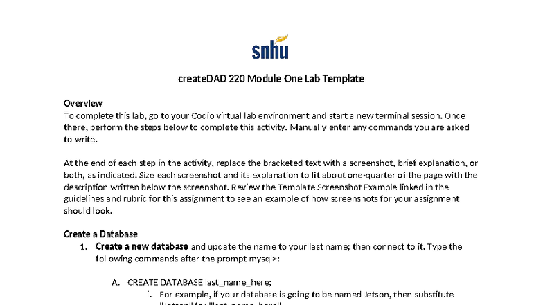 DAD 220 Module 1 Lab: Practicing Query Language in Codio - Studocu