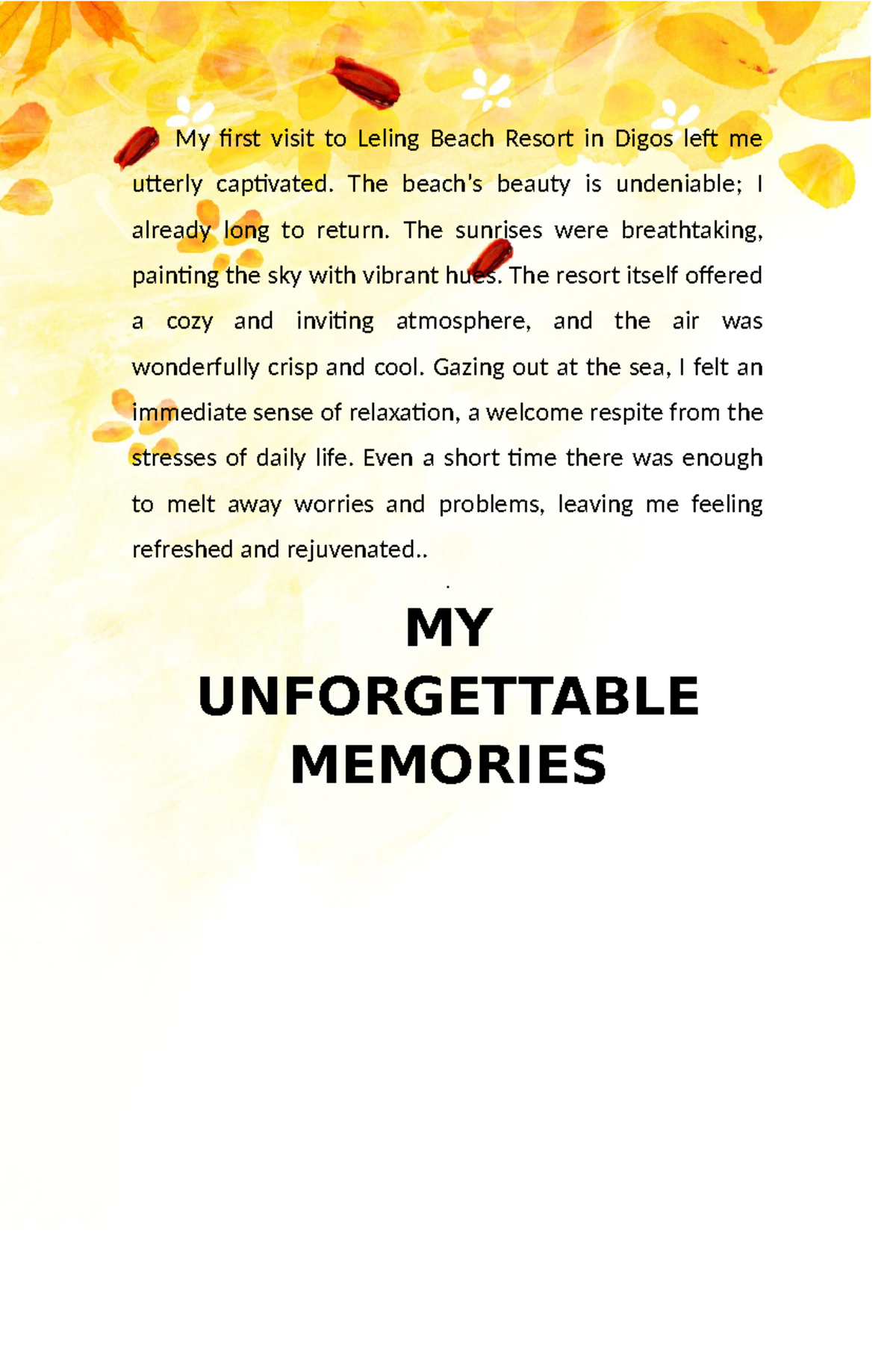 Travelogue - My first visit to Leling Beach Resort in Digos left me ...