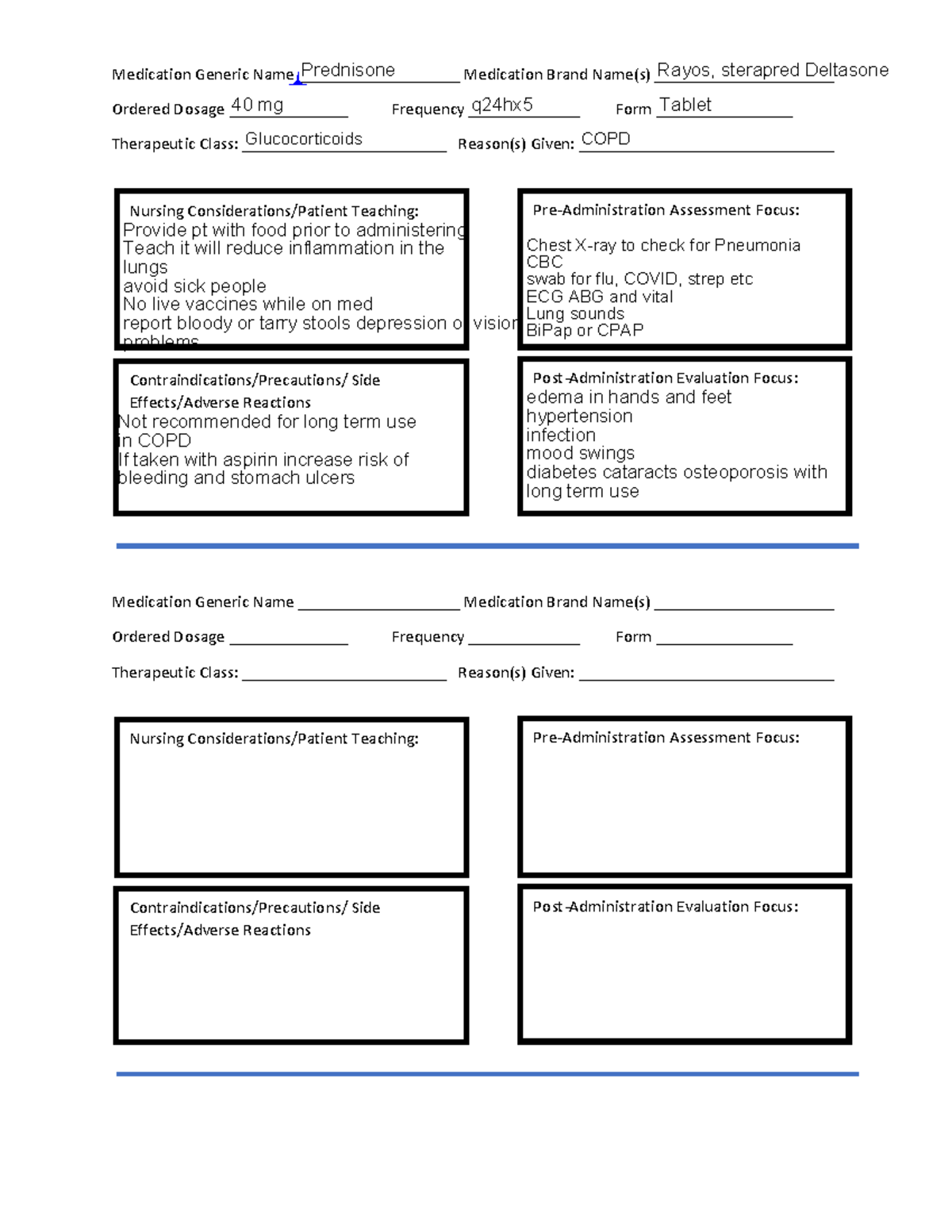 Drug Card: Prednisone (Rayos, Deltasone) for COPD Management - Studocu
