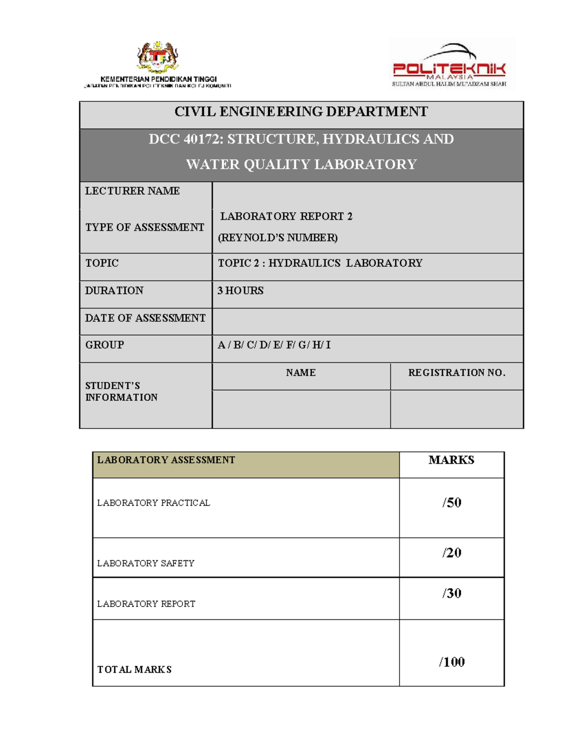 Discussion and conclusion reynolds number - CIVIL ENGINEERING ...