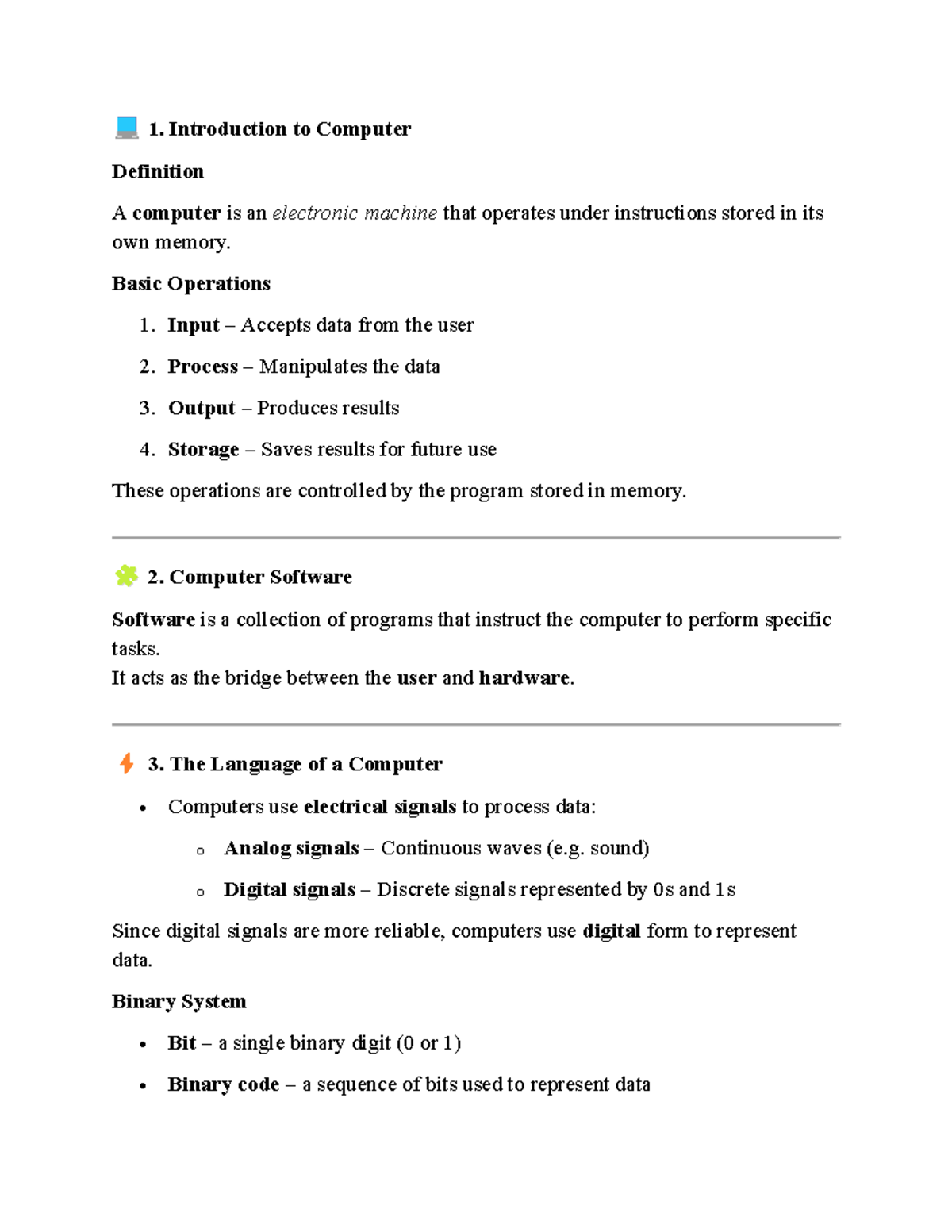 CSC126 Chapter 1: Introduction to Computers and Programming Concepts - Studocu
