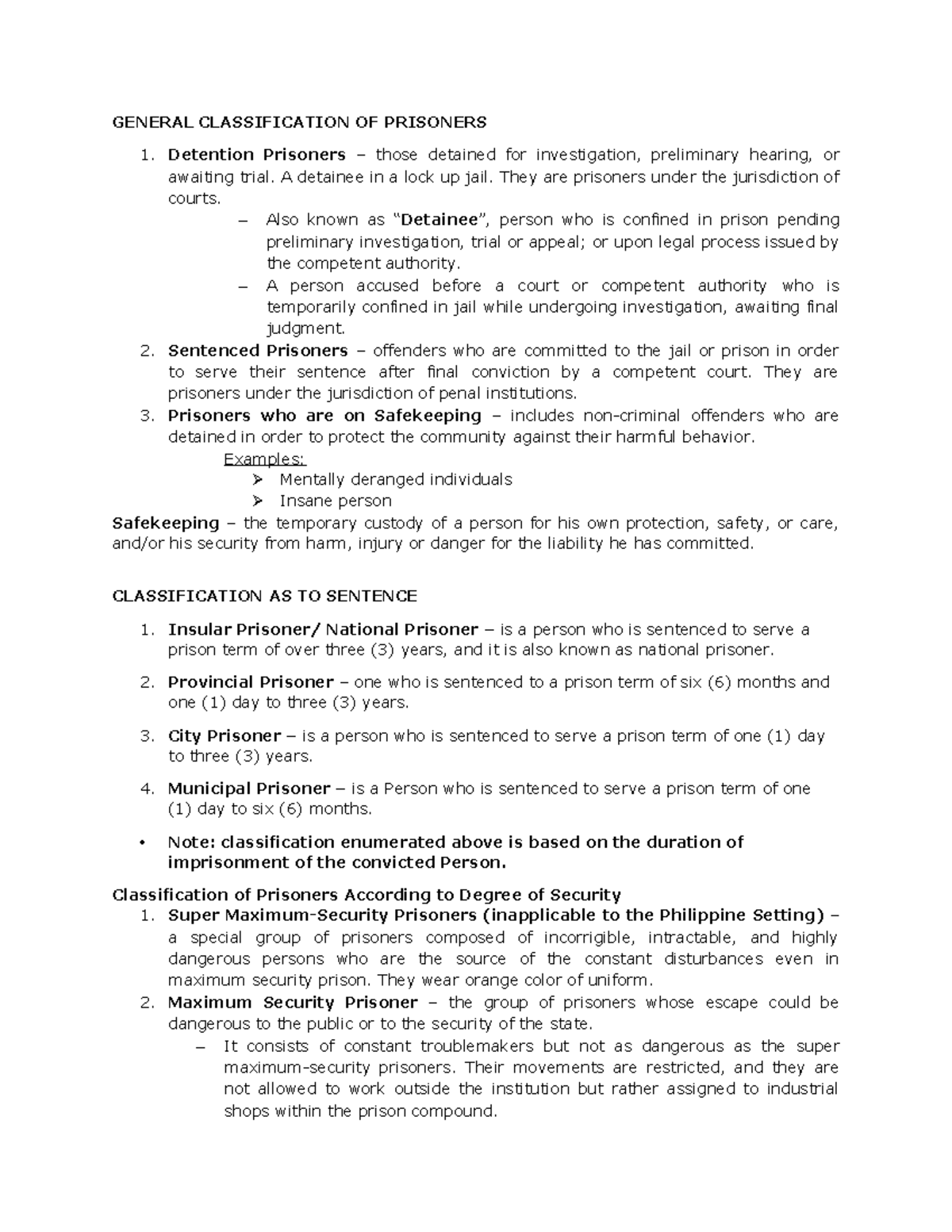 Prisoner Classification System Overview: Types and Security Levels ...