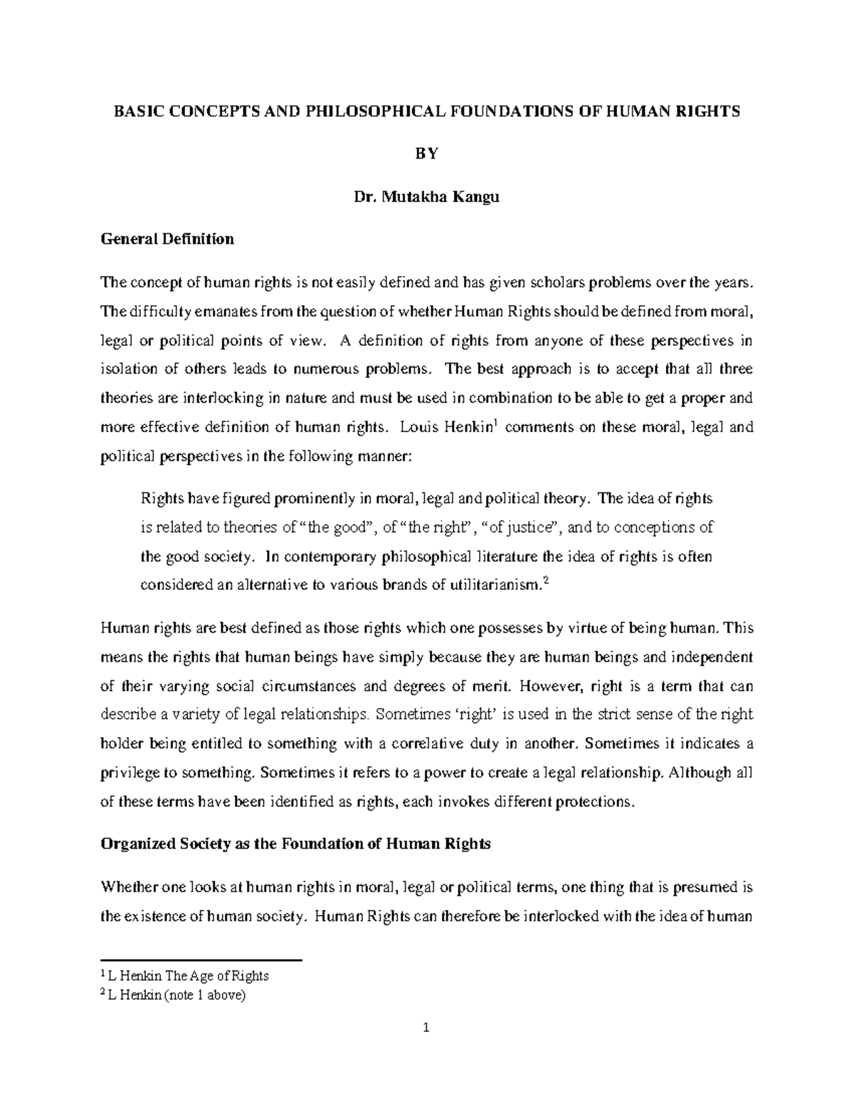 Basic Concepts & Theories of Human Rights: A Comprehensive Overview ...