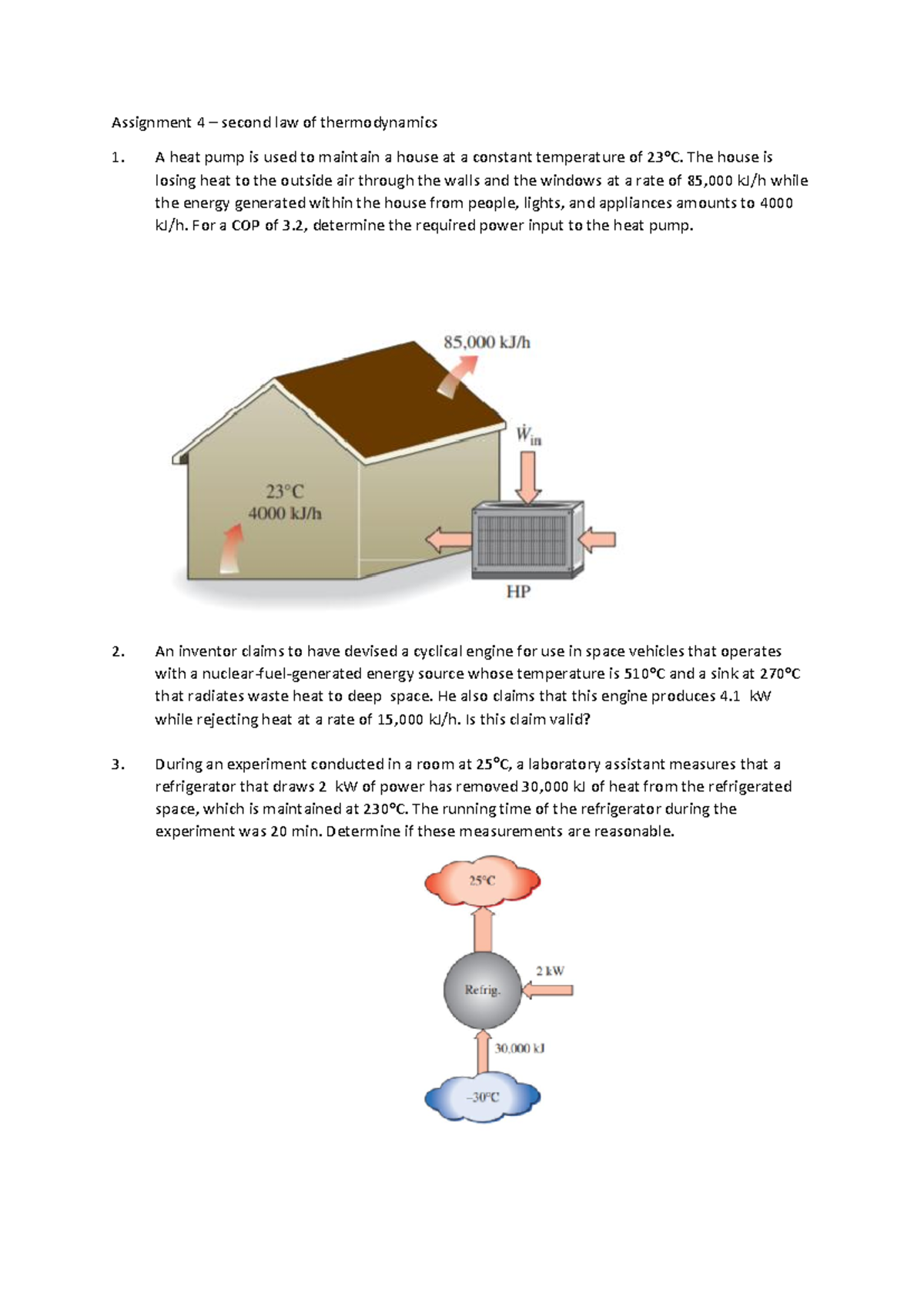 Thermodynamics Assignment (ENG 202): Key Questions on 2nd Law - Studocu