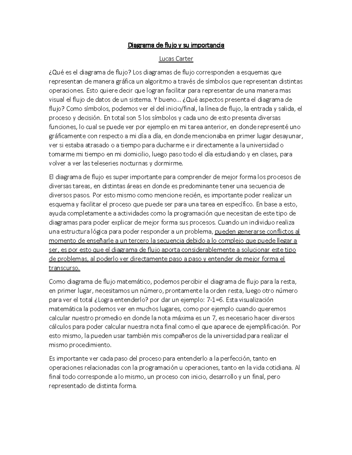 Ensayo: Importancia del Diagrama de Flujo en Procesos - Studocu