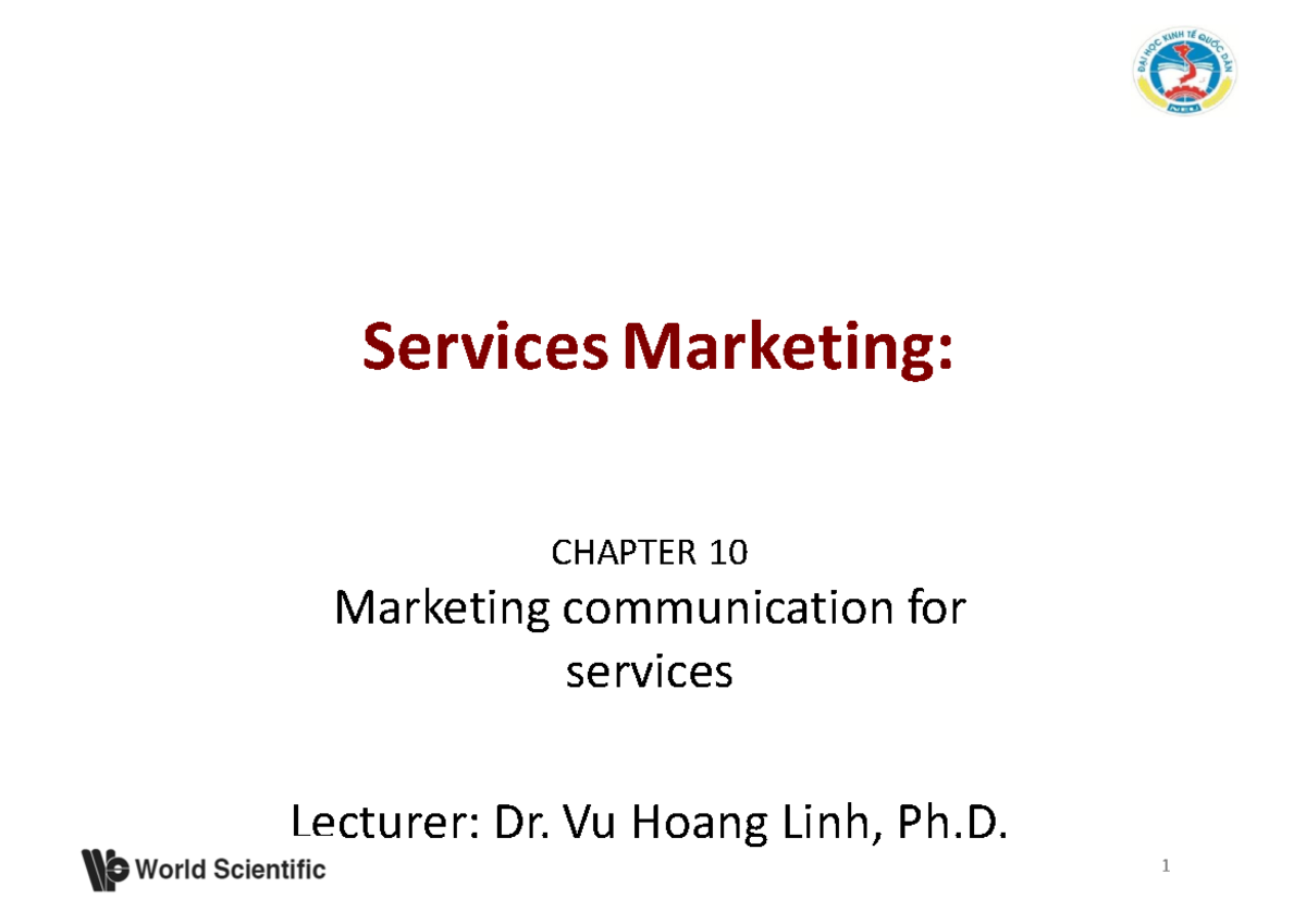Chapter 10 - Services Marketing: CHAPTER 10 Marketing communication for ...
