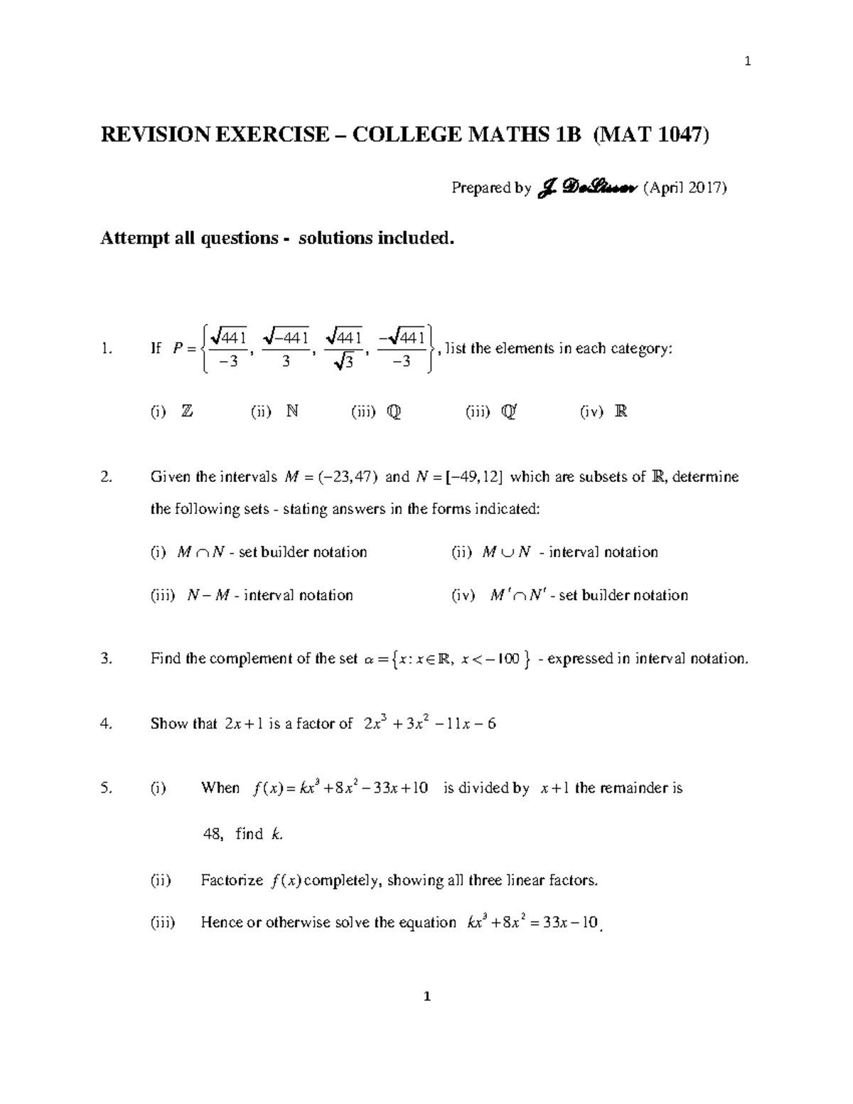 CSEC Mathematics P1 May-June - College Mathematics 1A - Studocu