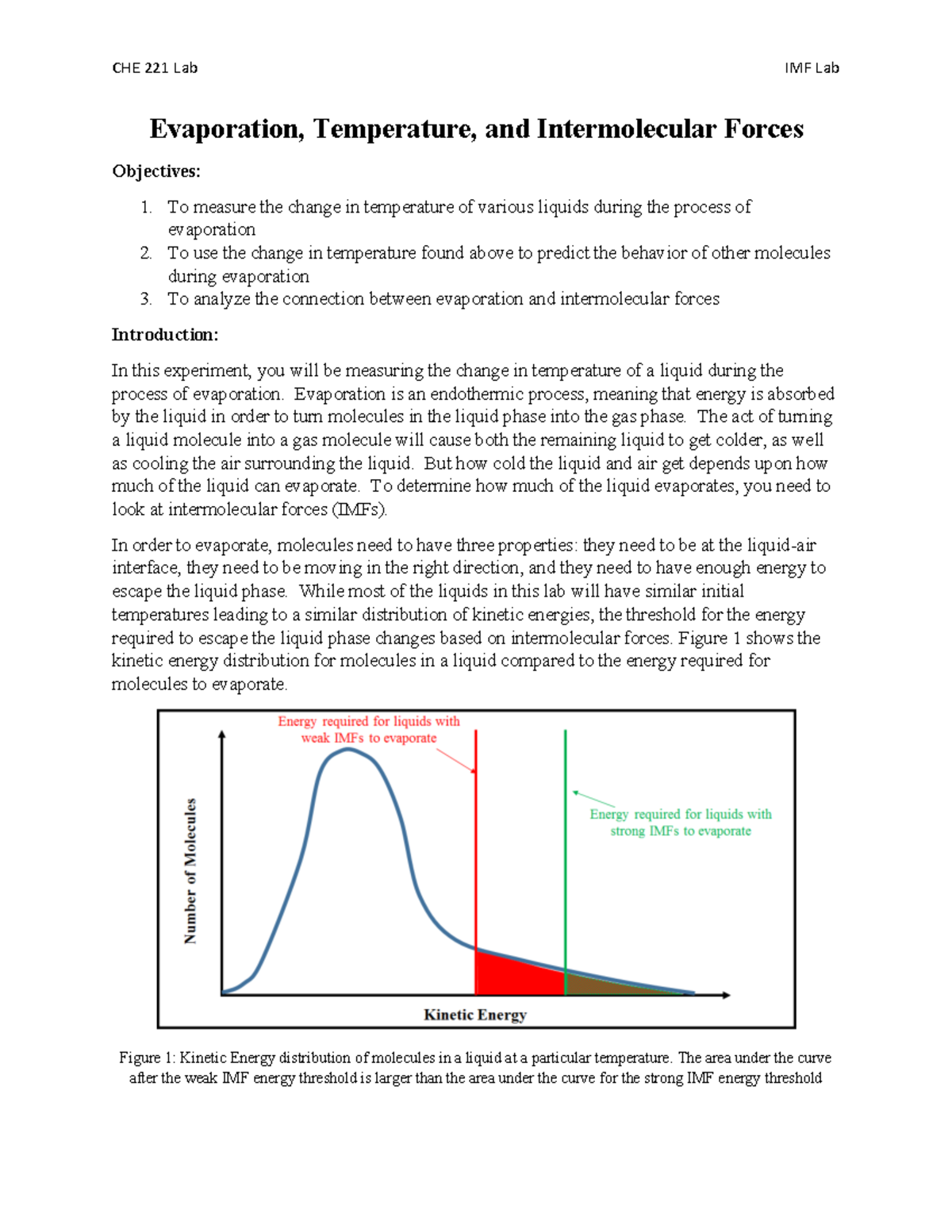 Experiment on Evaporation and Intermolecular Forces (Chem 101) - Studocu