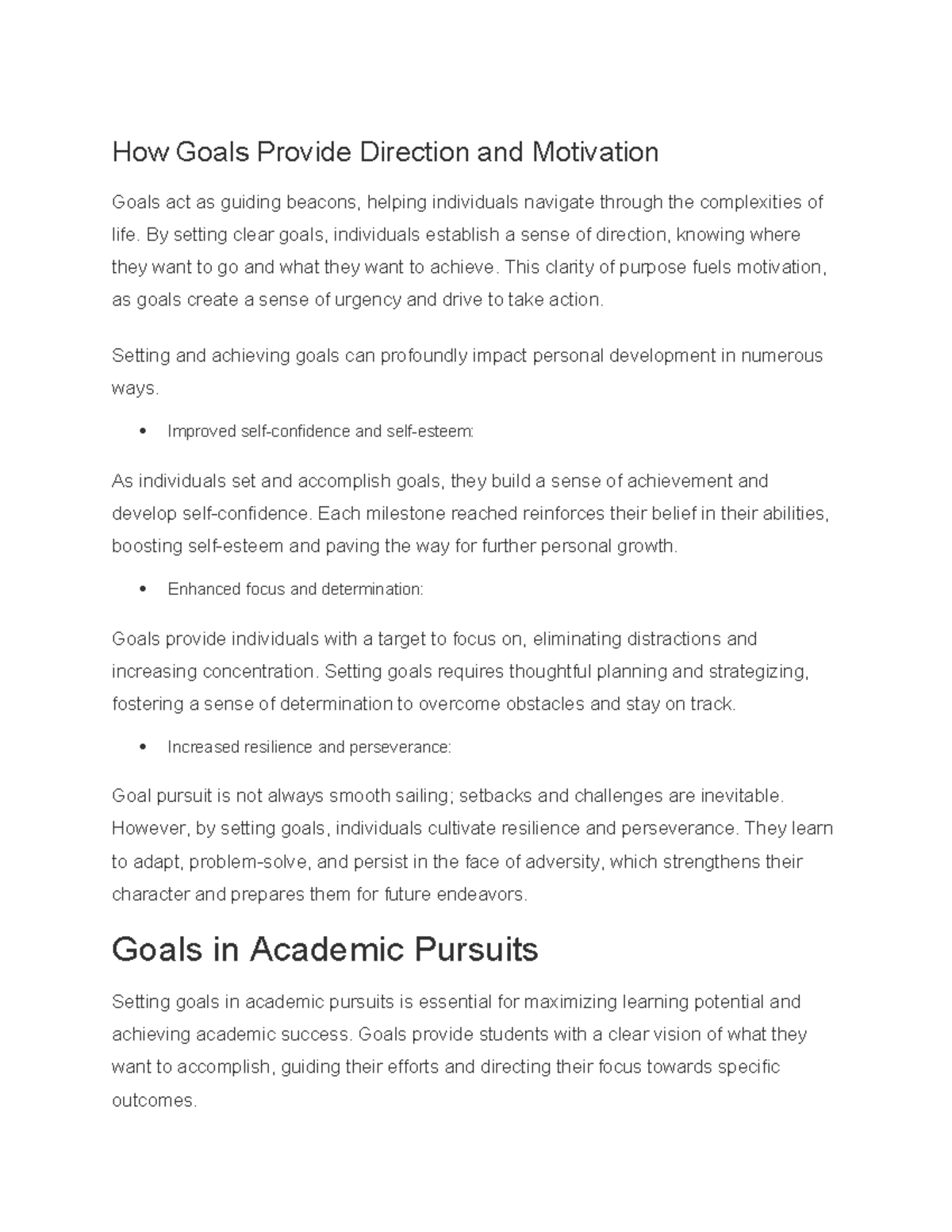 Goal - GOAL OF LIFE - How Goals Provide Direction and Motivation Goals ...