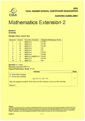 Maths Extension 2: Proofs-Practice Paper - 2025 HIGHER SCHOOL ...