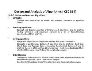 Unit 2: Iterative Algorithms and Complexity Analysis (CSC314) - Design and Analysis of - Studocu