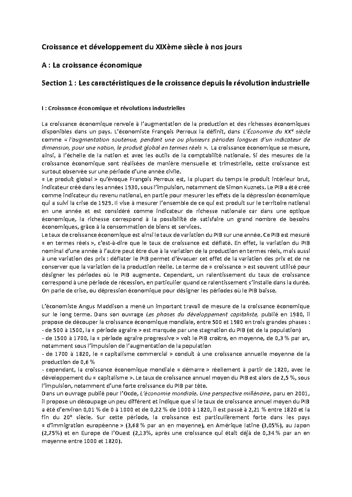Croissance et développement du XIXème siècle à nos jours - L’économiste ...