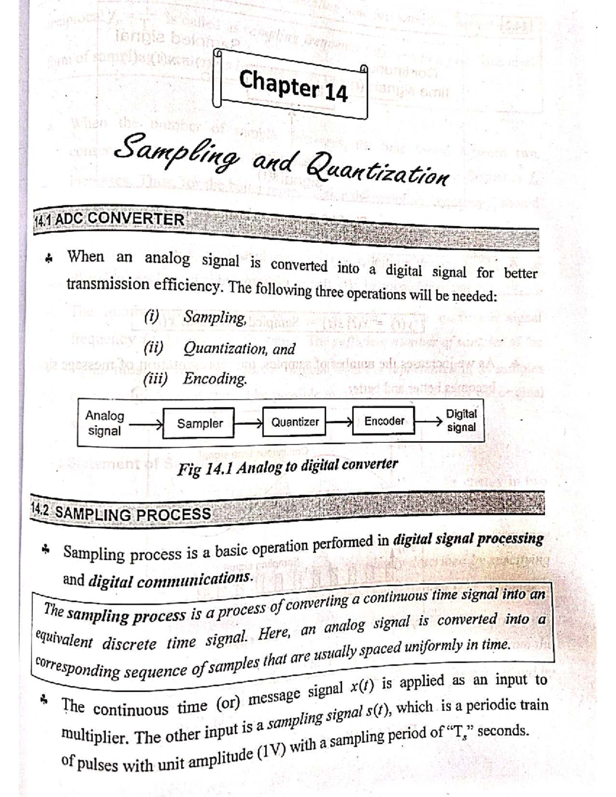Sampling and Quantization in Communication Theory (Chapter 14) - Studocu
