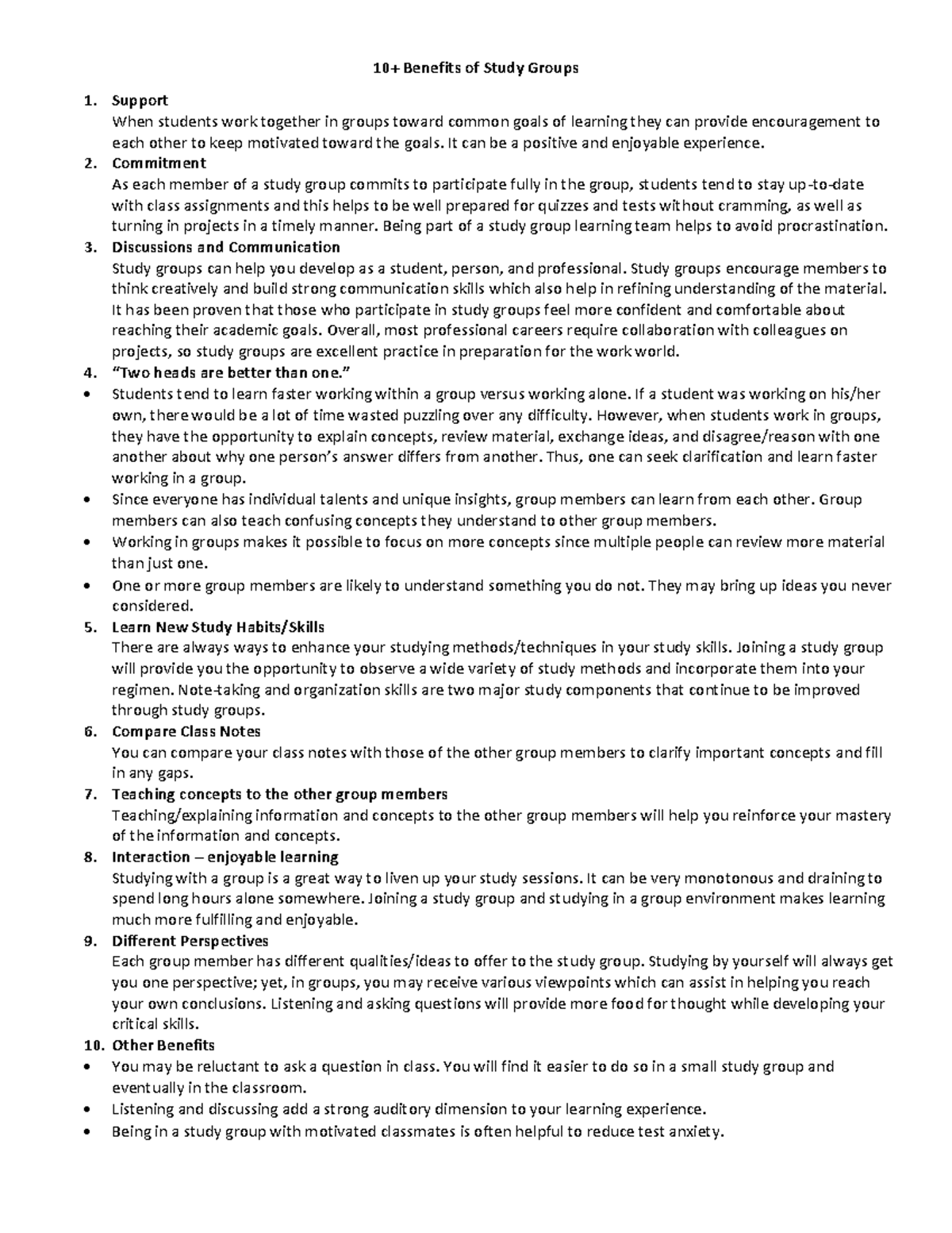 Benefits of Study Groups: Enhancing Student Learning & Success - Studocu