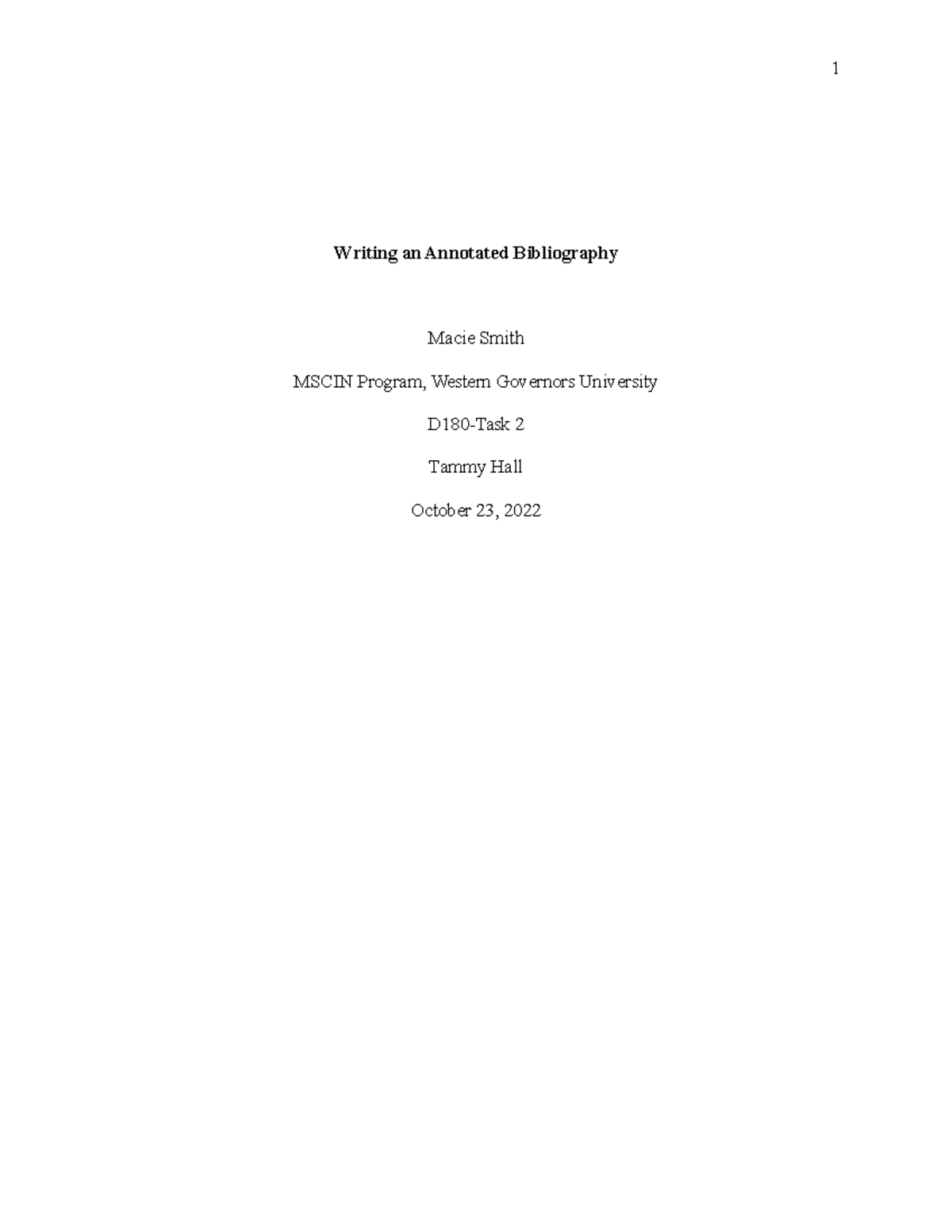 D180 Task 2: Annotated Bibliography on Teacher Professional Development ...