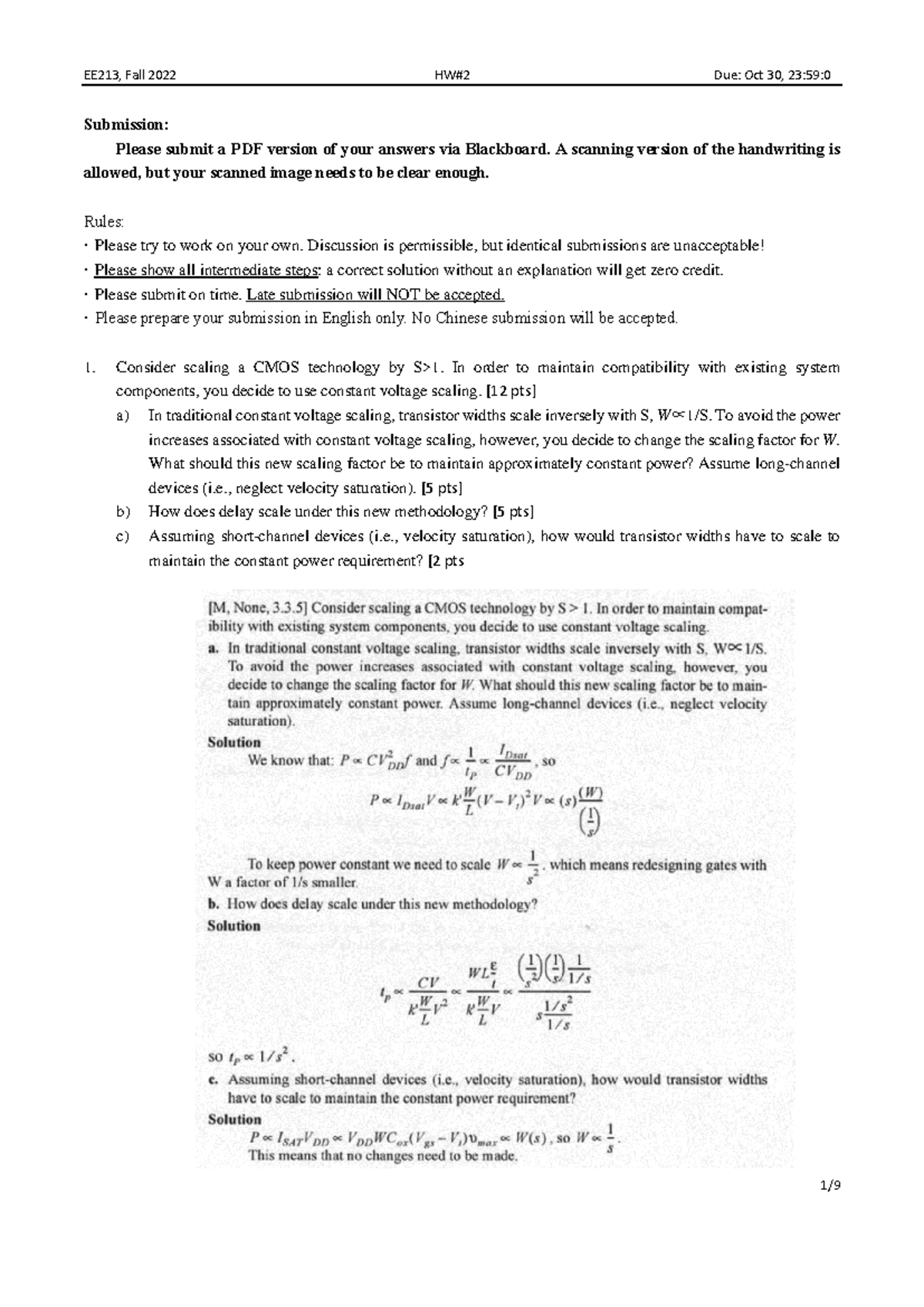 HW2 Solutions - CMOS Technology and Elmore Delay Analysis - Studocu