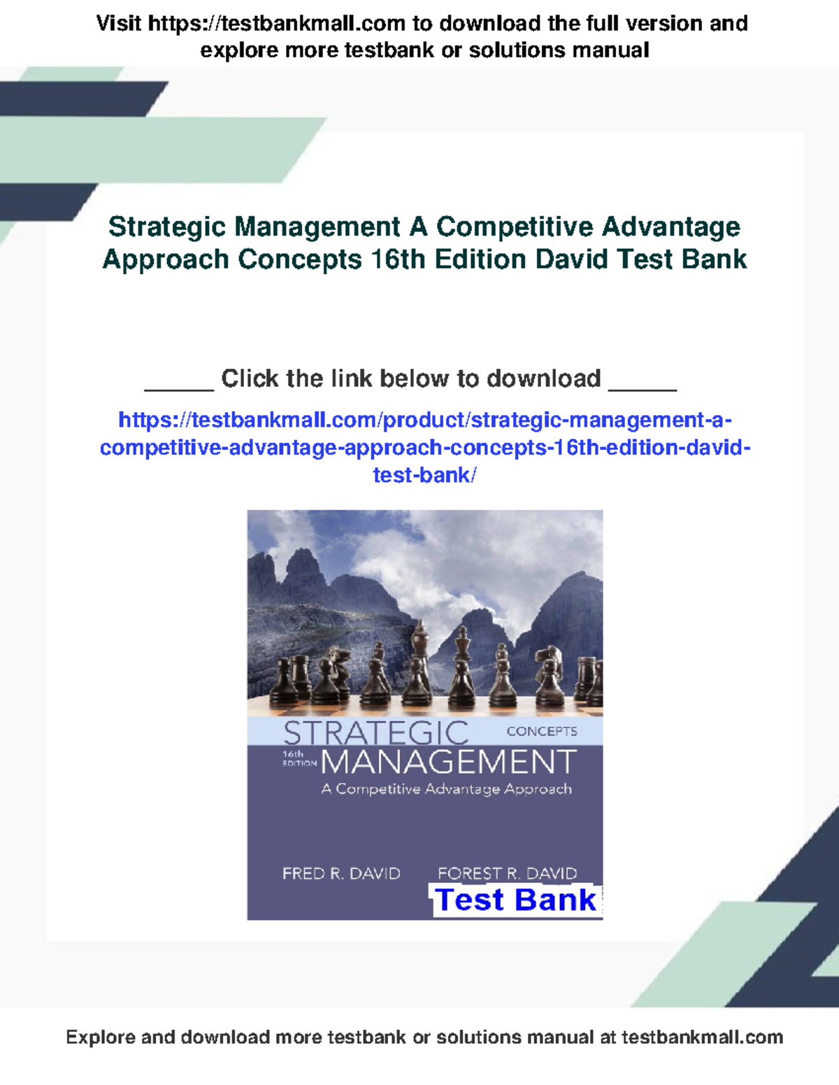 12405 - Strategic management a competitive advantage approach concepts ...