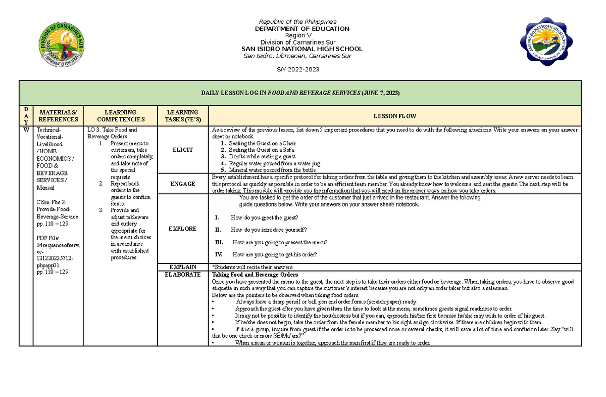 FBS W1 - Copy - fbs - Republic of the Philippines DEPARTMENT OF ...