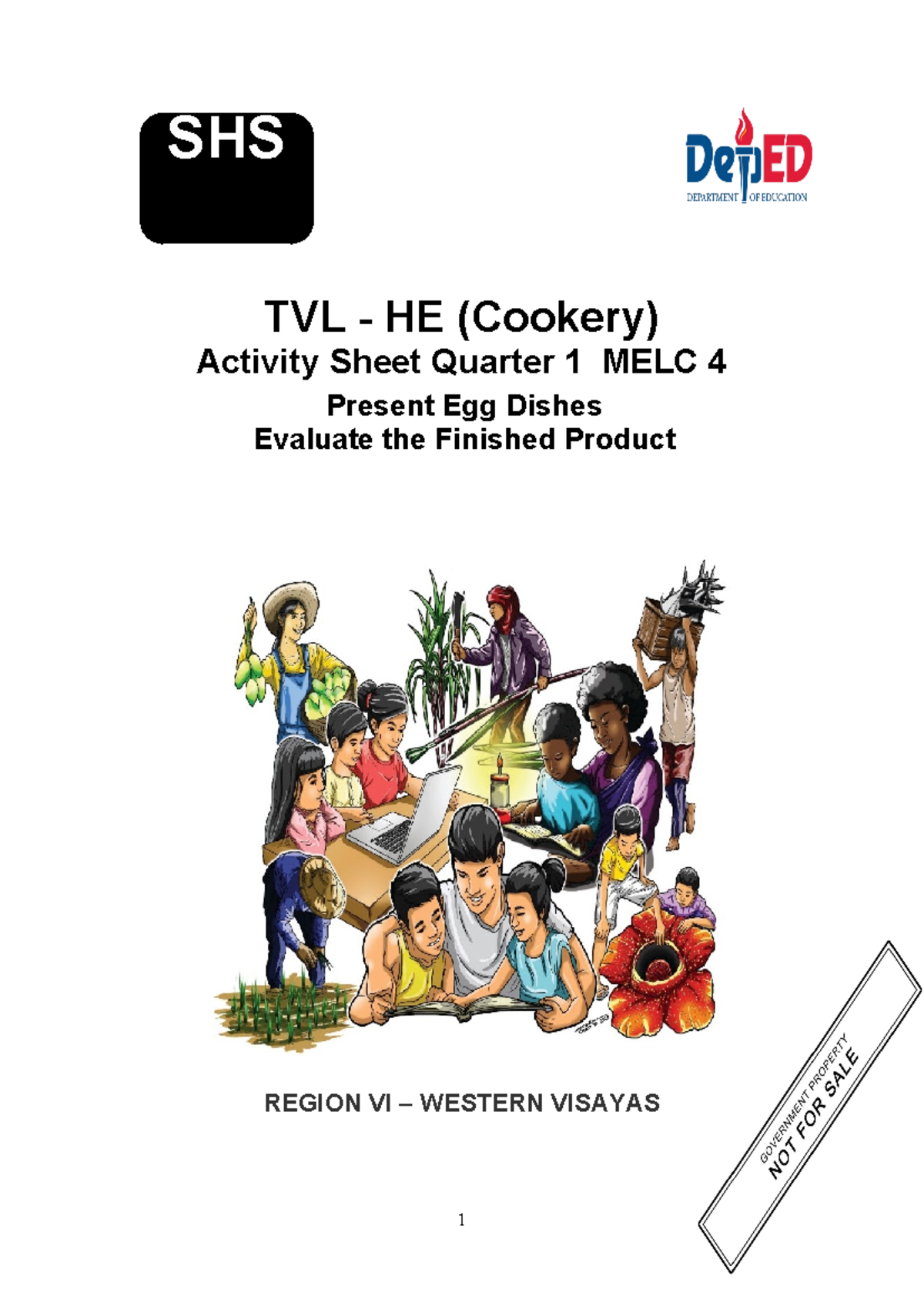 SHS TVL - HE Cookery Q1 Activity Sheet: Presenting Egg Dishes - Studocu