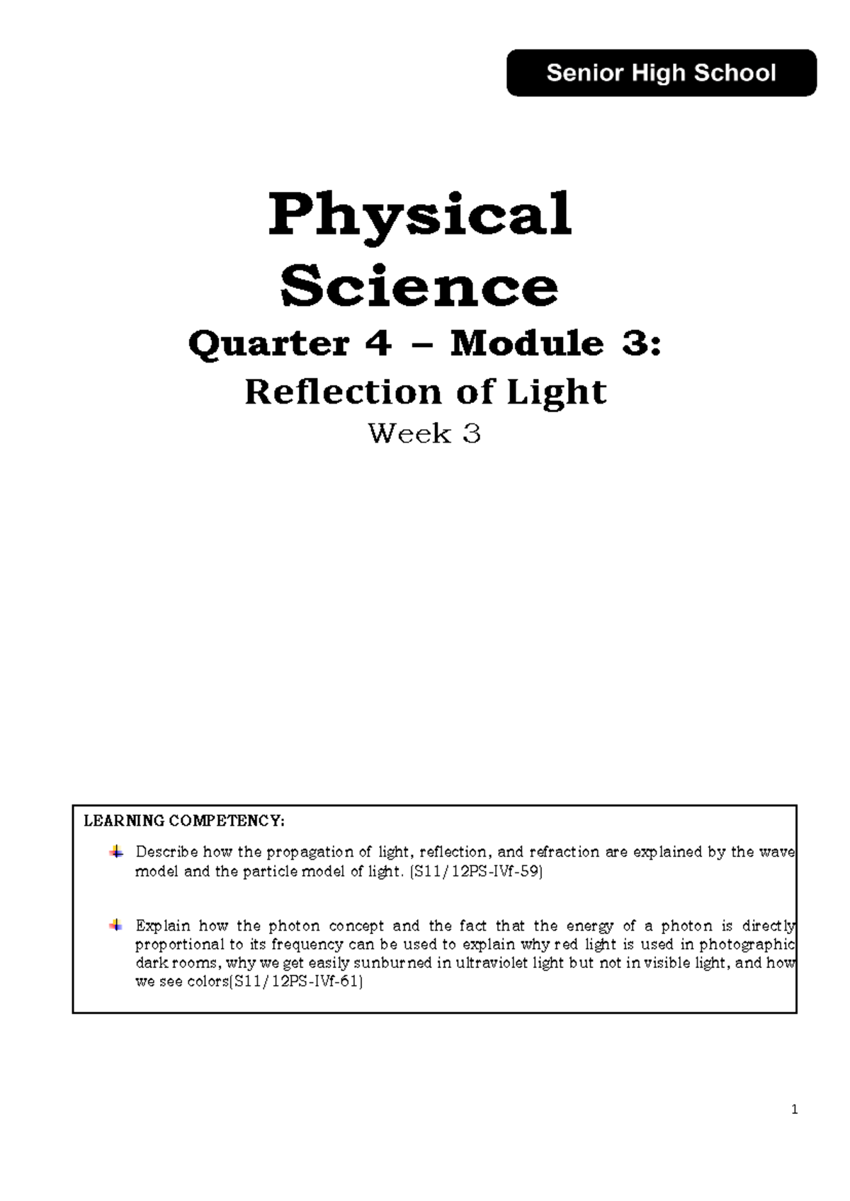 PS-Q - Lecture Notes on Reflection and Refraction of Light - Studocu