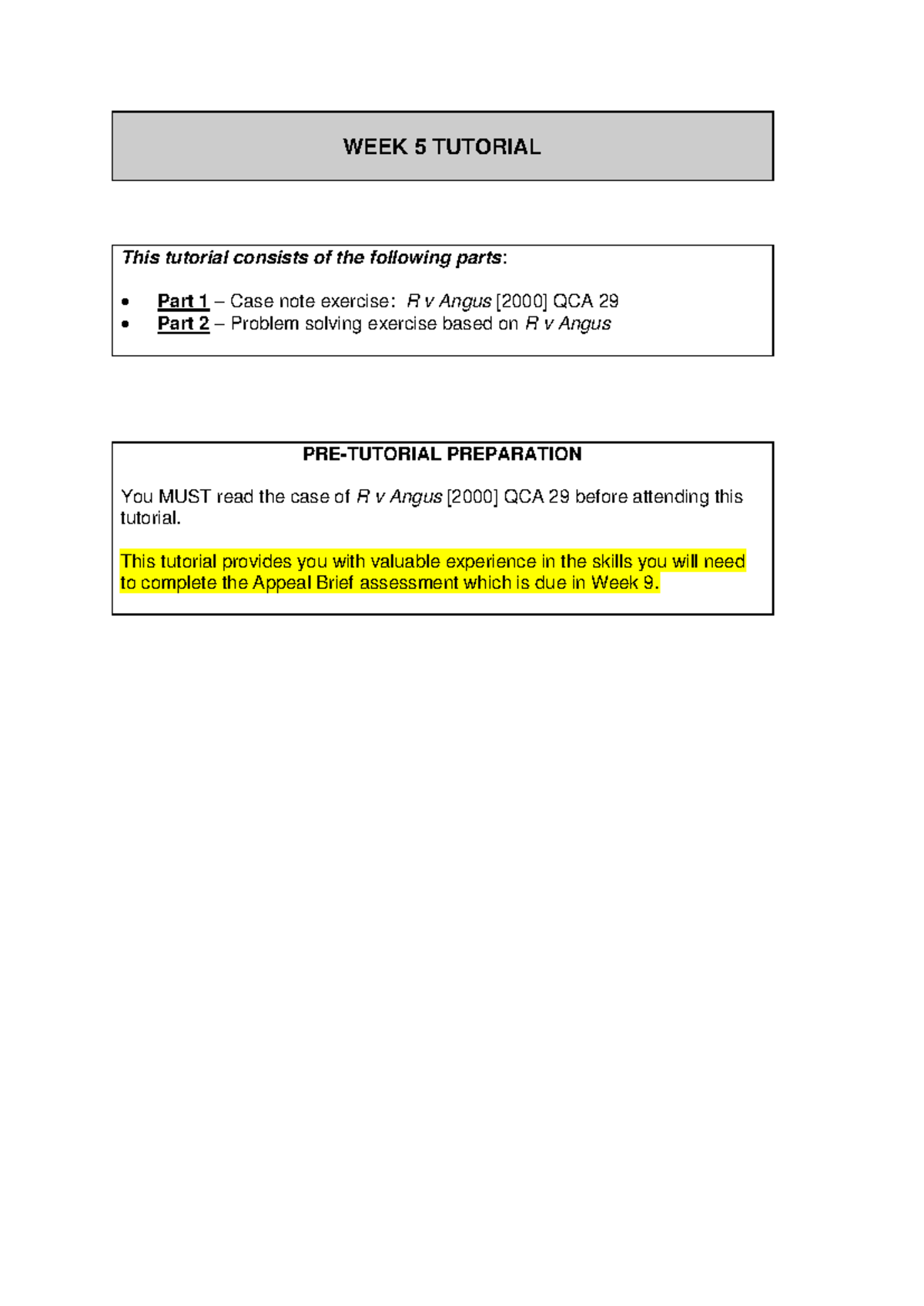 Week 5 ( Tutorial 4) - Week 5 tute - WEEK 5 TUTORIAL This tutorial ...