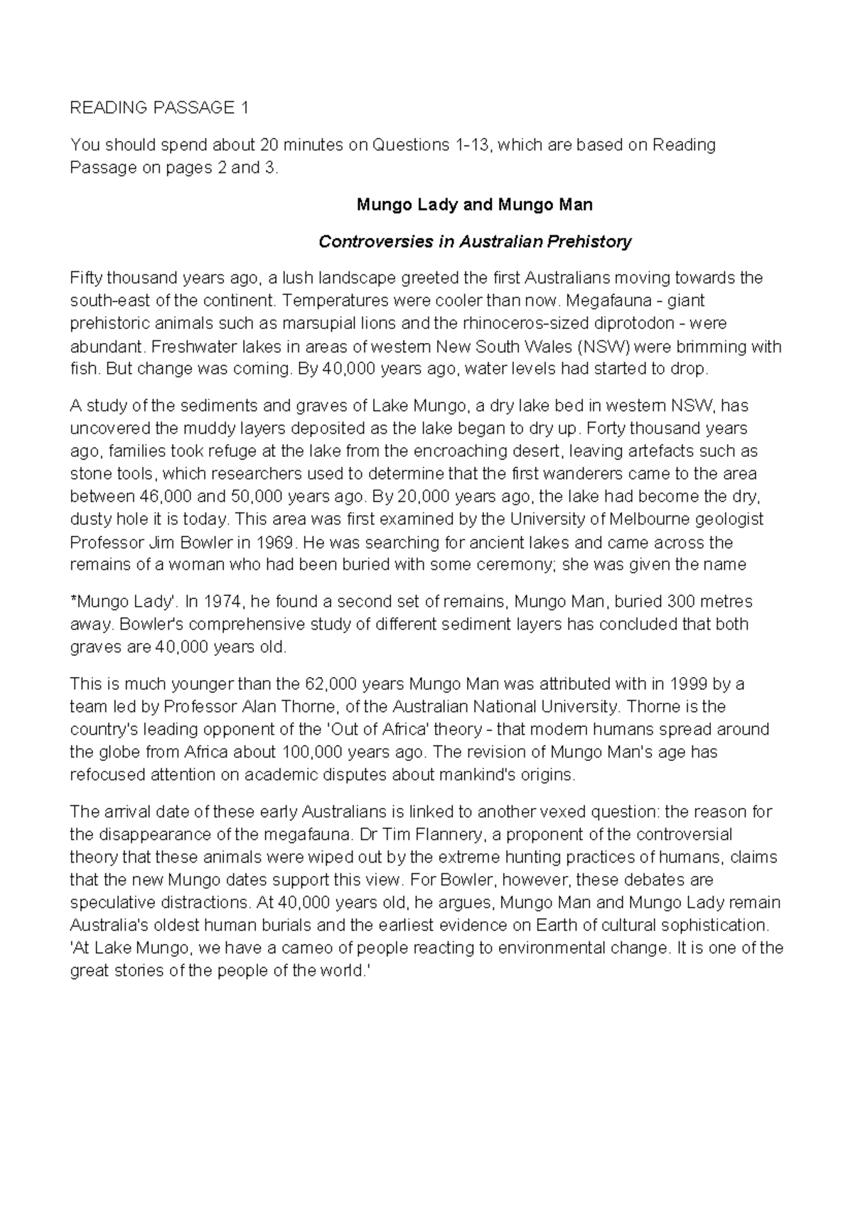 Test 1: Reading Passage Analysis and Questions (Vol 6) - Studocu