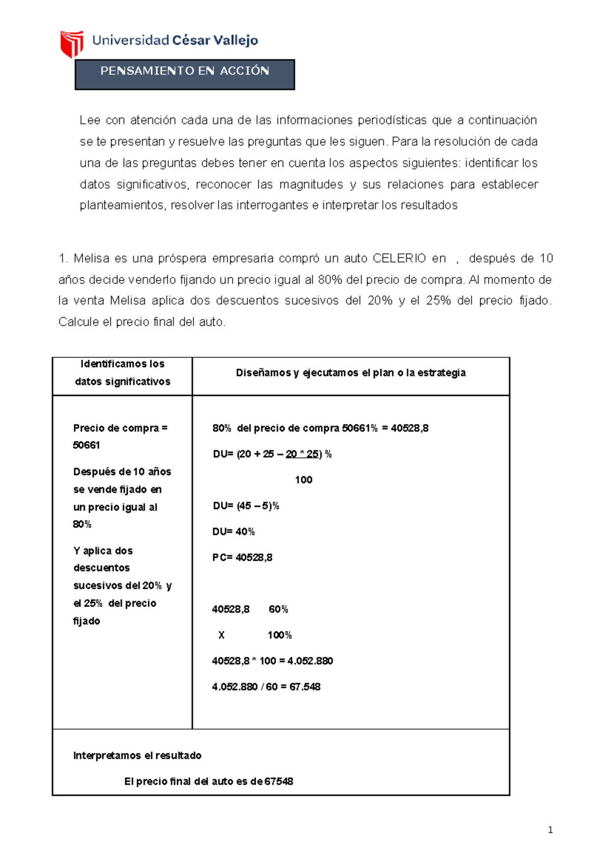 Pensamiento Lógico en Resolución de Problemas y Cálculos Matemáticos ...