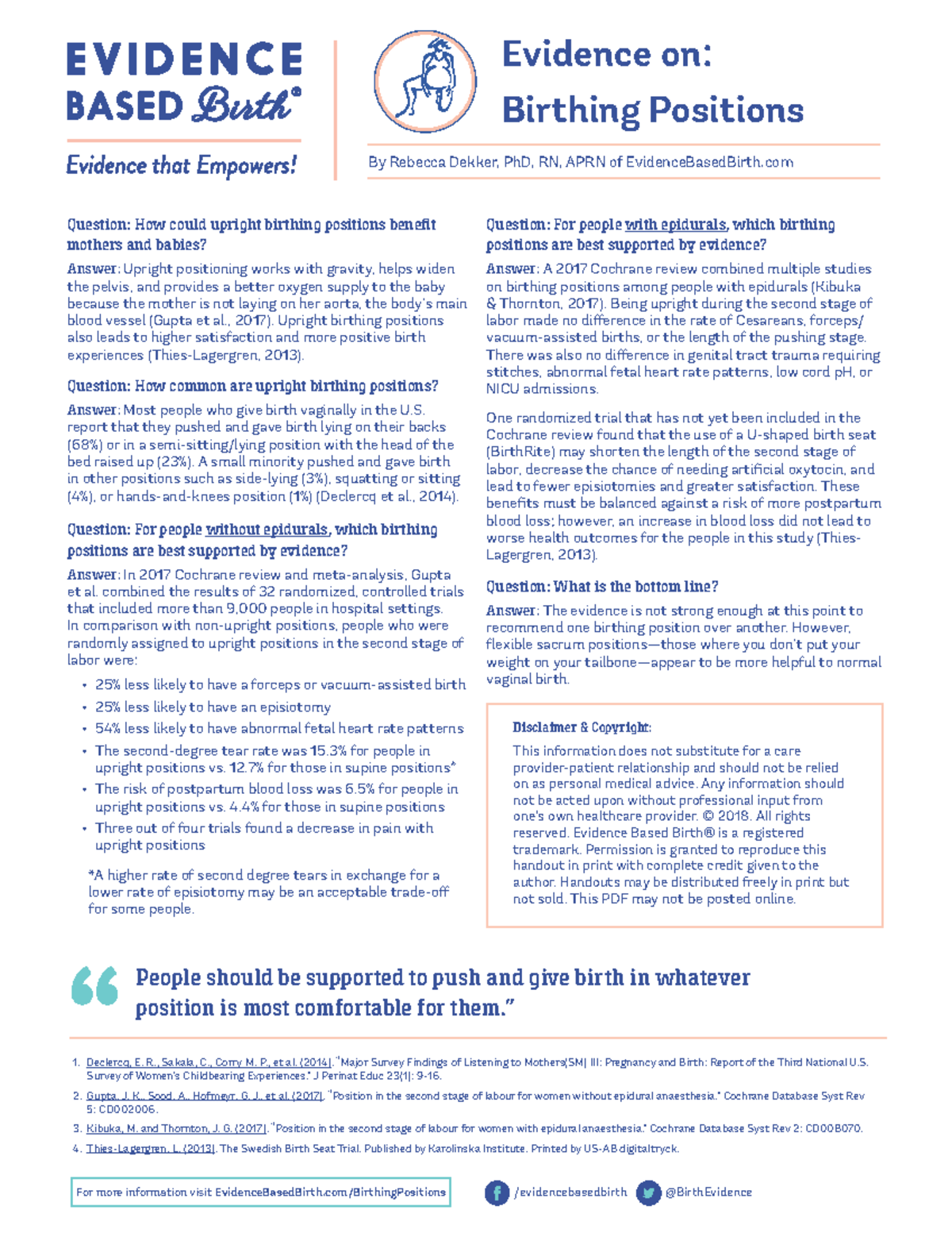 Birthing Positions: Evidence-Based Insights for Mothers & Babies - Studocu