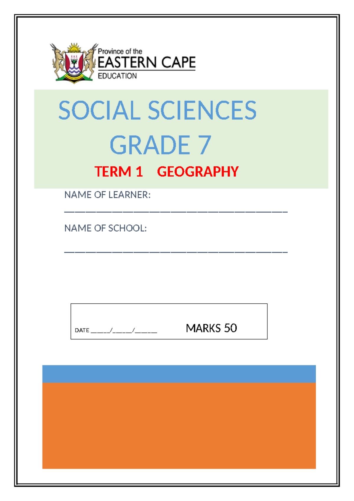 Grade 7 TERM 1 Sketch Map Project Guidelines 2025 - Studocu