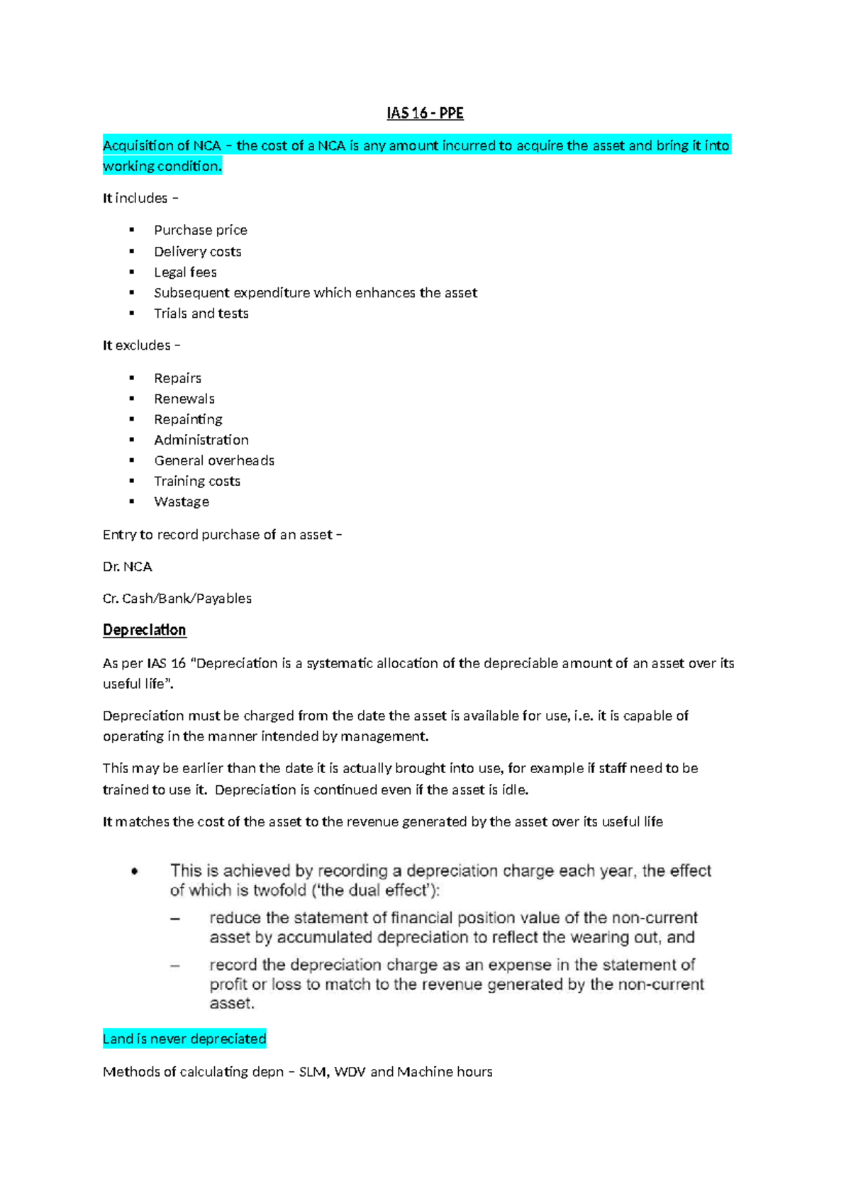IAS 16 PPE - Acquisition, Depreciation, and Revaluation Insights - Studocu