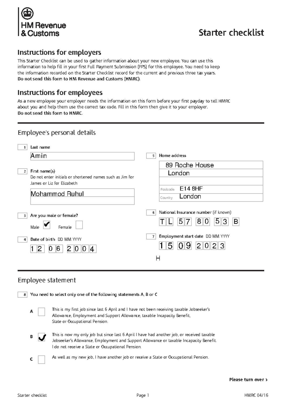 HW Starter Checklist for New Employees - Instructions & Details - Studocu