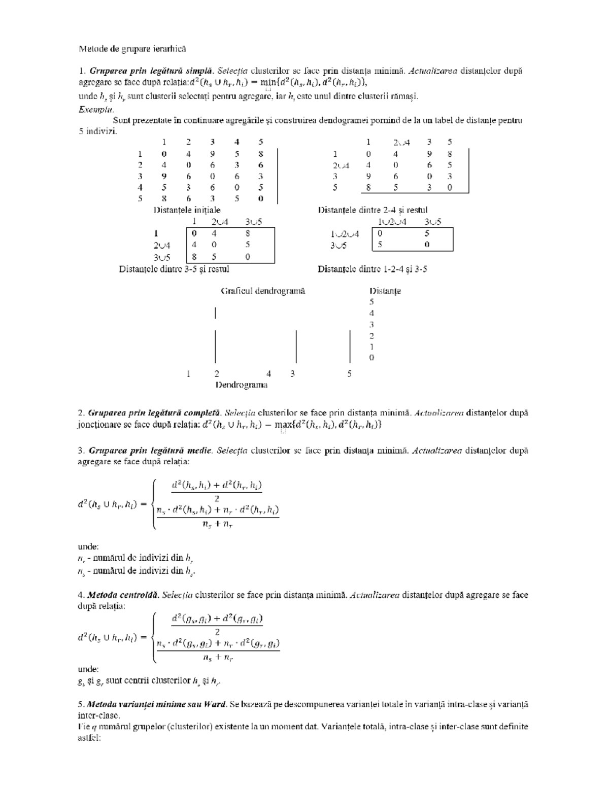 Curs 11 DSAD - Analiza Clusteri - Metode de grupare ierarhica 1 ...