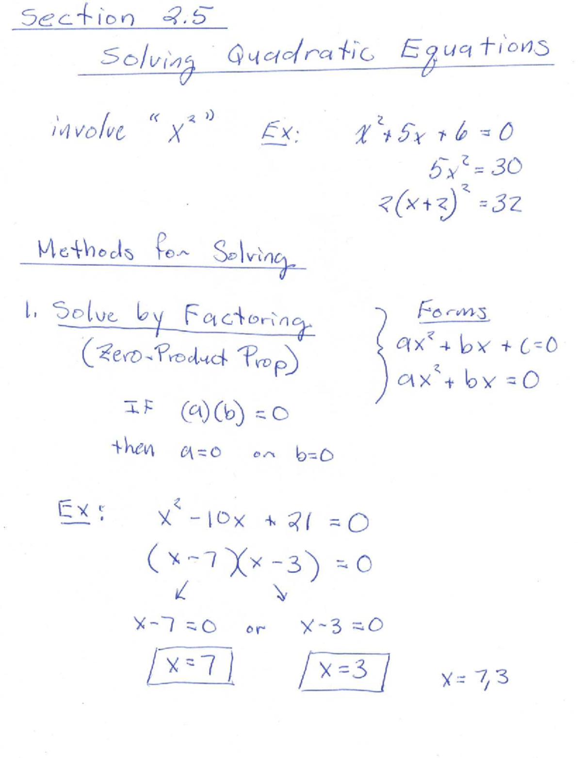 MATH 101: Solving Quadratic Equations - Methods & Examples - Studocu