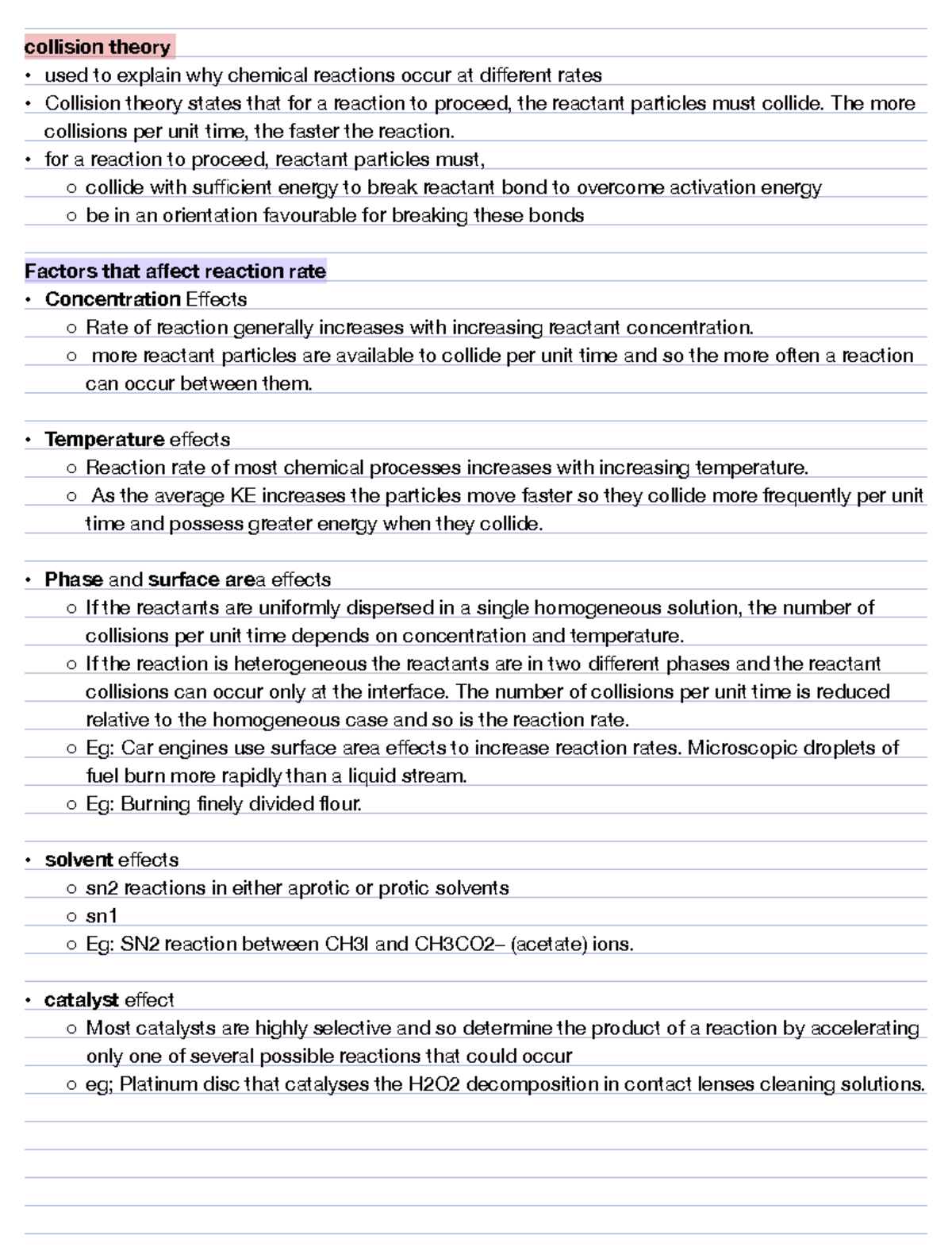 Chem1102: Kinetics and Collision Theory Explained - Studocu